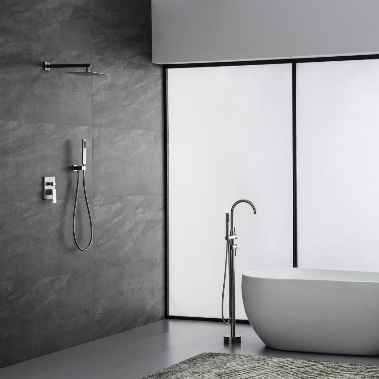 Trustmade Wall Mounted Square Rainfall Pressure Balanced Complteted ...