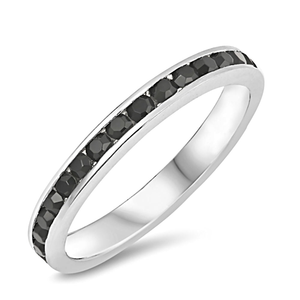 Trustmark Stackable Black Ice CZ Eternity Band Ring, Vendela - Walmart.com