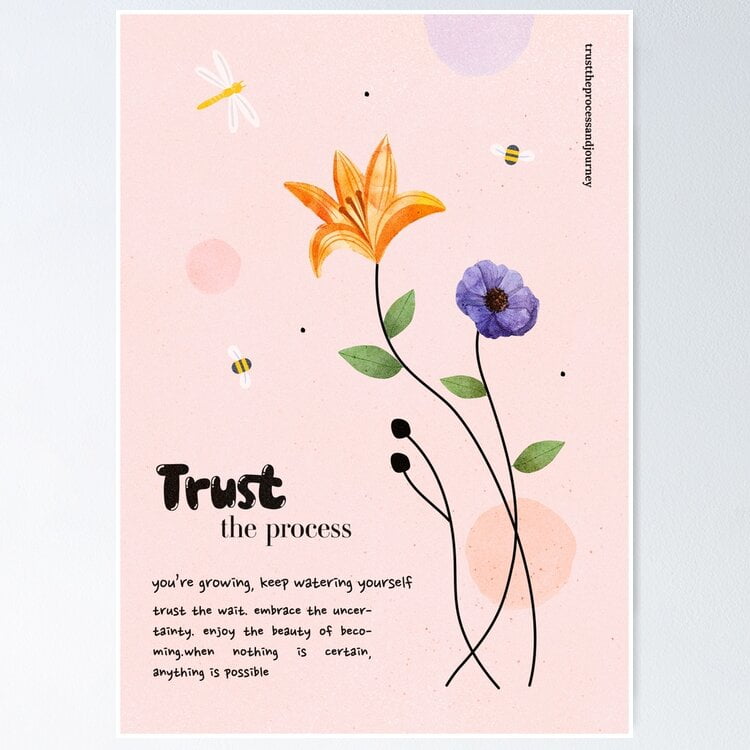 Trusttheprocess Poster- Unframed Poster | Wall Art | Perfect For Home Decor & Gifts, 16x24 ...