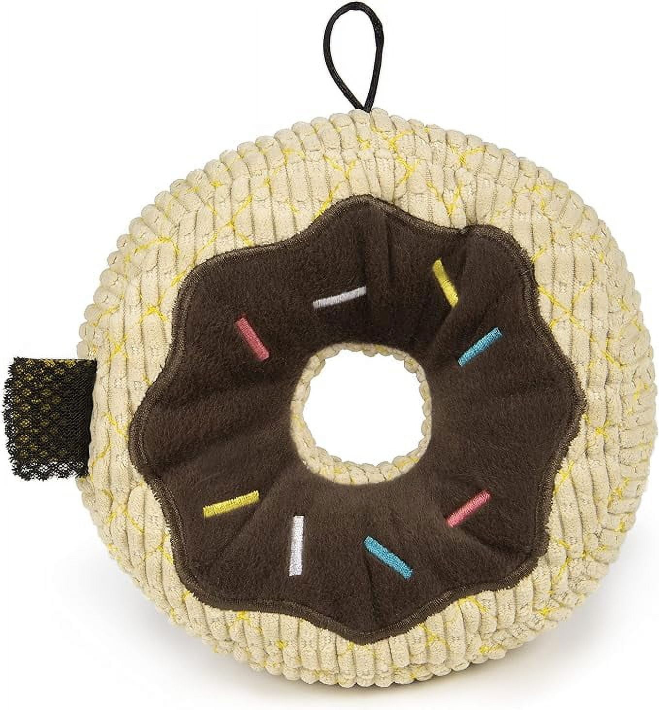 TrustyPup Tough 'N Fun Chocolate Donut Squeaky Plush Dog Toy, Chew ...