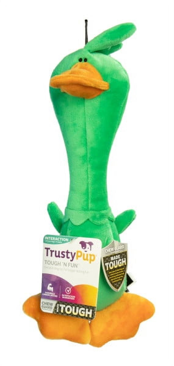 TrustyPup Tough 'N Fun Long Neck Duck Durable Plush Squeaker Dog Toy ...