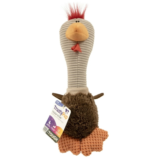 TrustyPup Tough 'N Fun Long Neck Rowdy Rooster Squeaky Chew Guard Dog ...