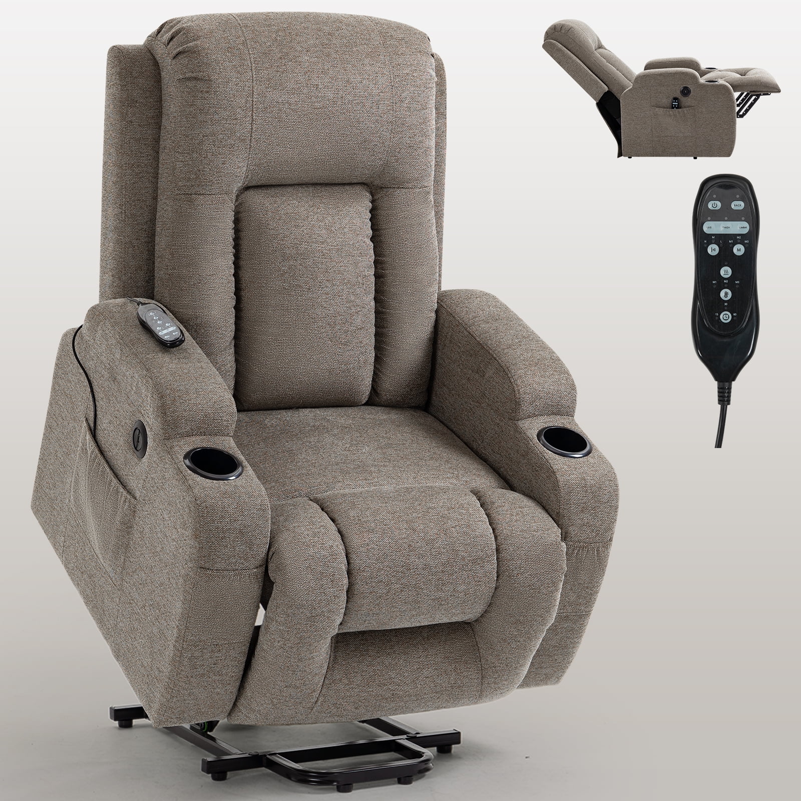 Trustyue Recliner Chair with Heat and Massage, Electric Recliner with ...