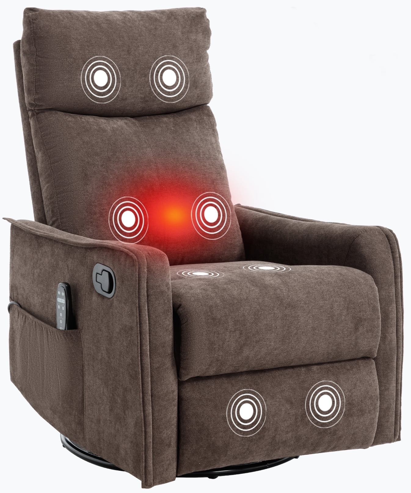 Trustyue Rocker Recliner Chair with Heat Massage - Manual Swivel ...