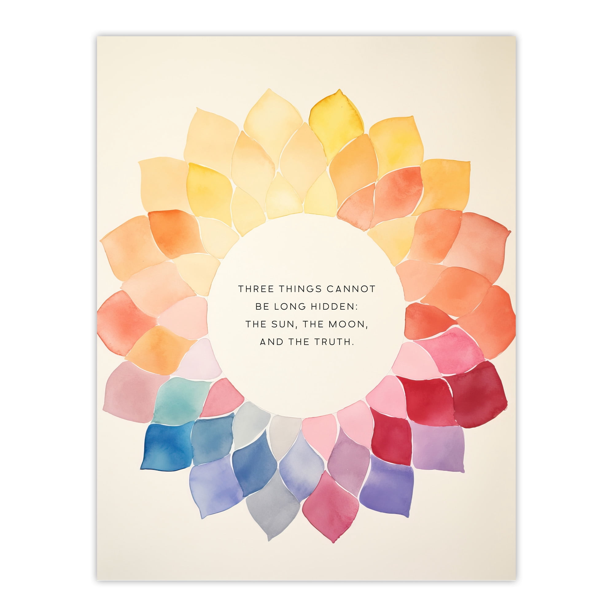 Truth Cannot Be Hidden Buddhist Mindfulness Quote Watercolour Mandala ...