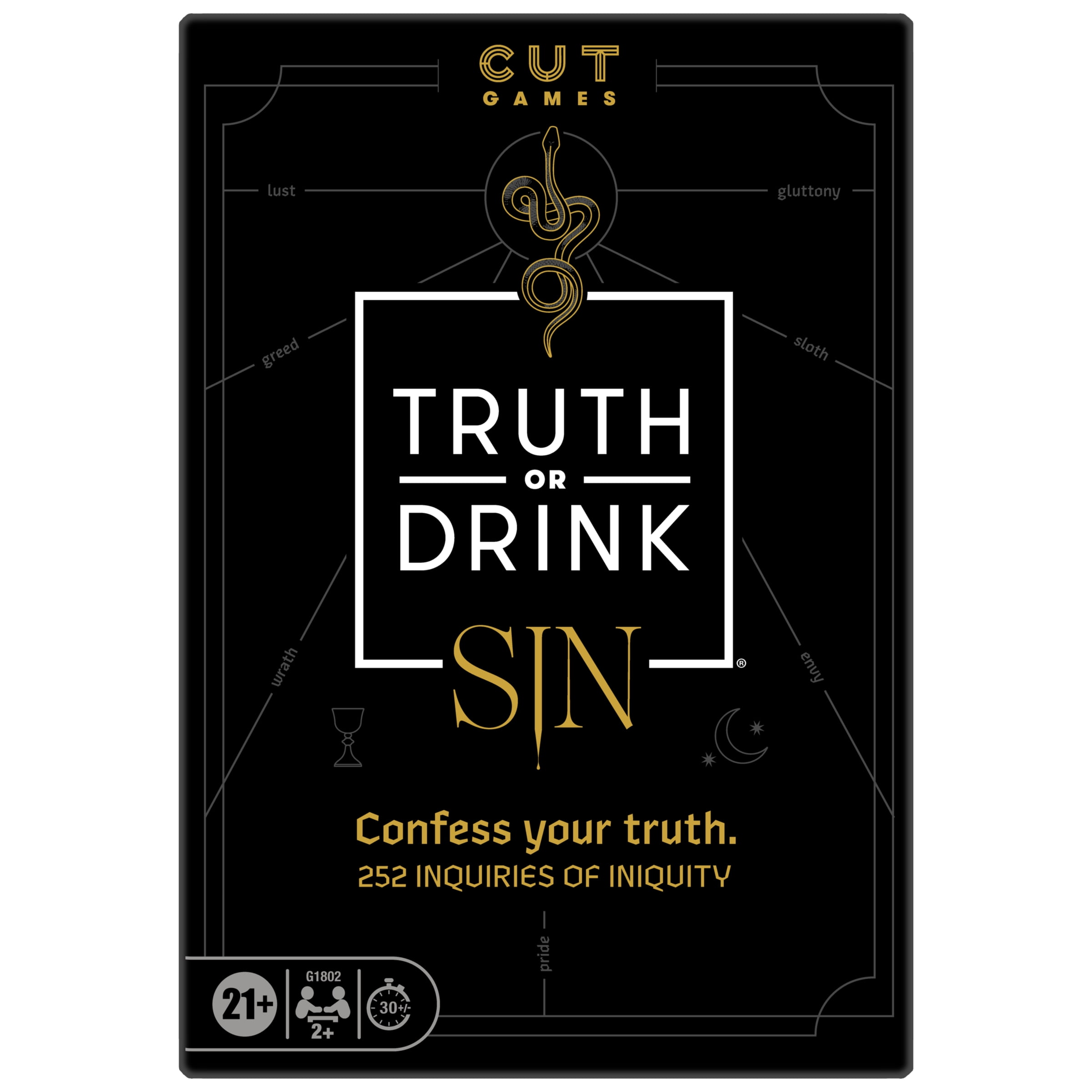 Truth or Drink: Sin Edition Party Game, Card Game for Adults, Ages 21 ...