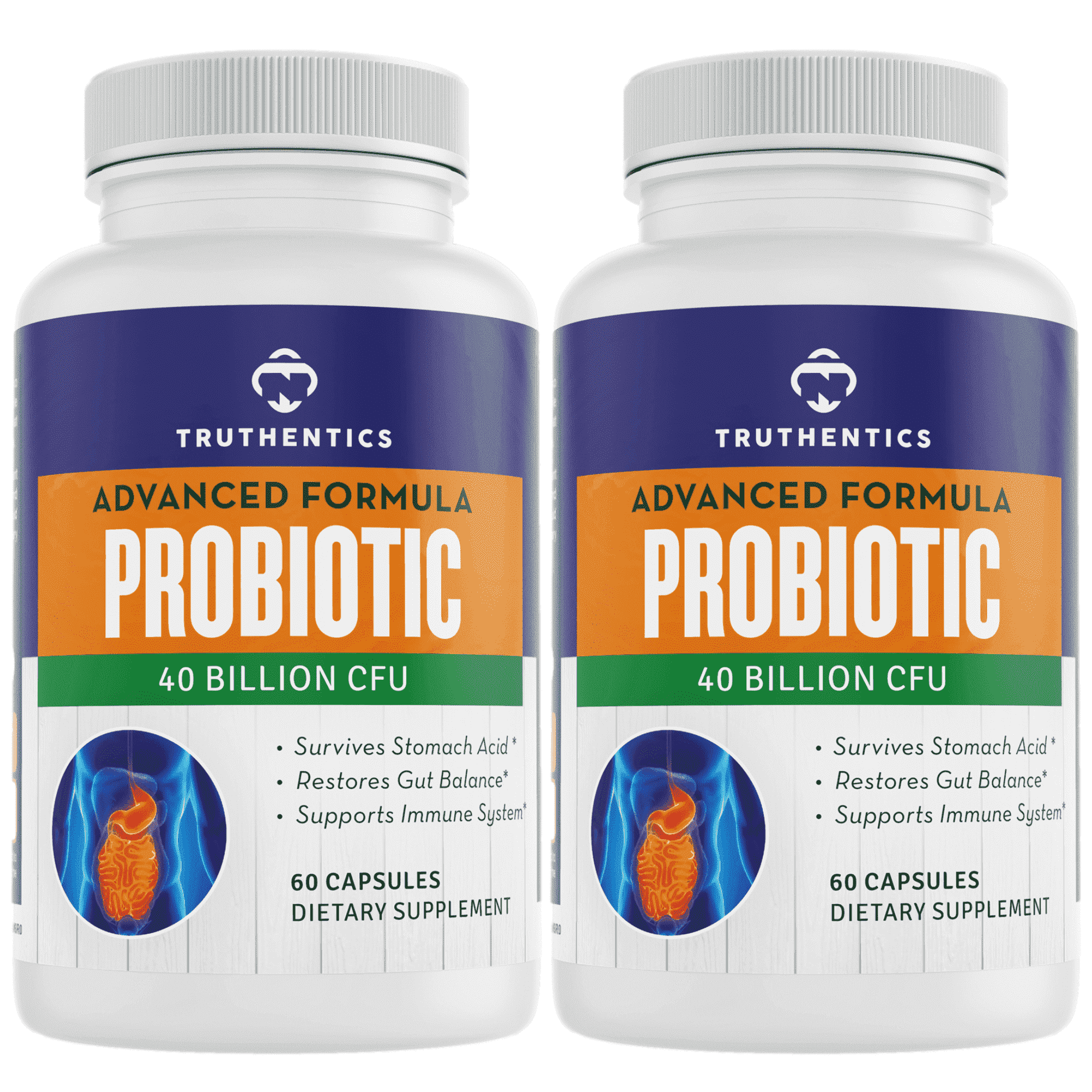 Truthentics Probiotic 40 Billion CFU with Acidophilus, Prebiotics ...