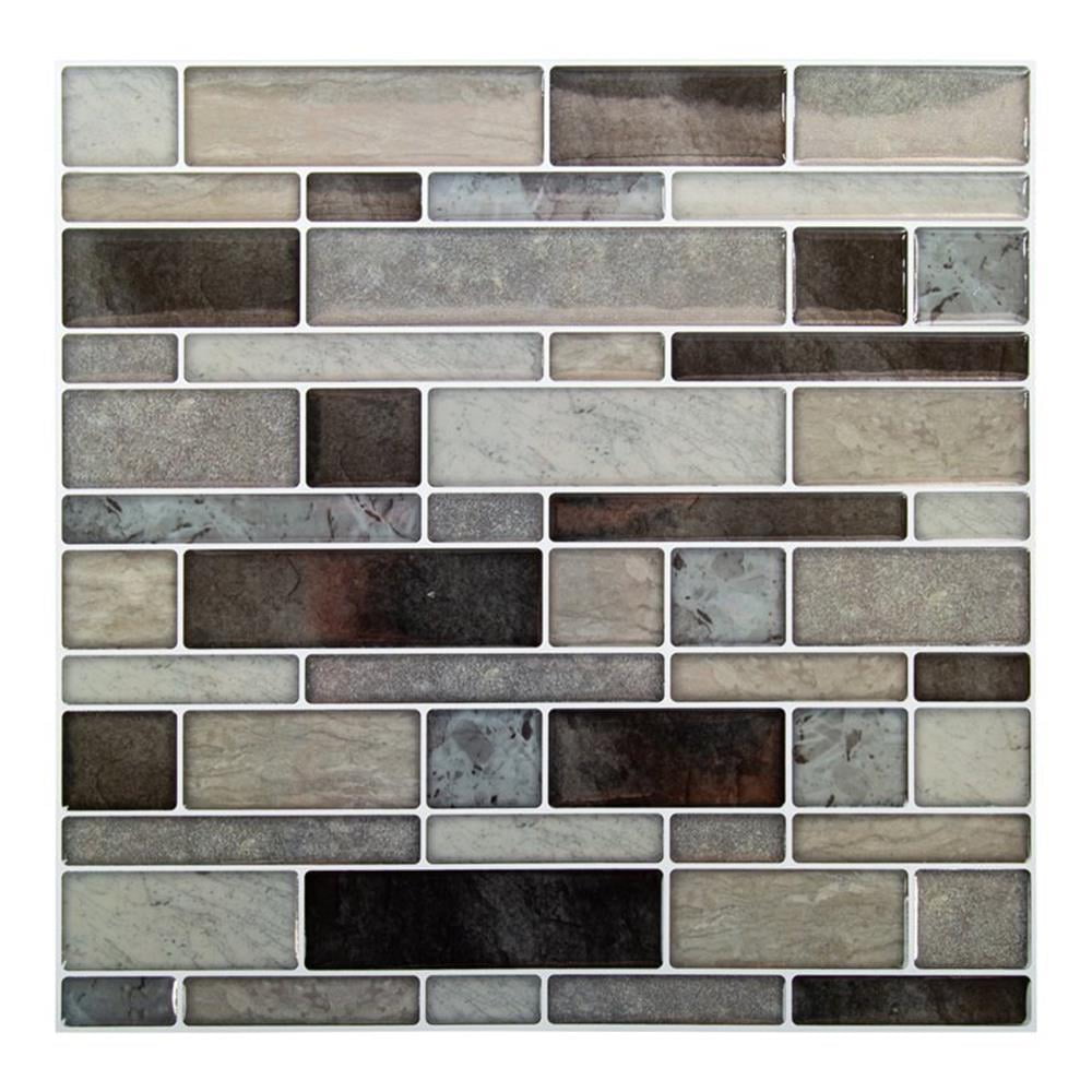 Truu Design Plastic Peel/Stick Backsplash Wall Tile Set Multi-Color ...