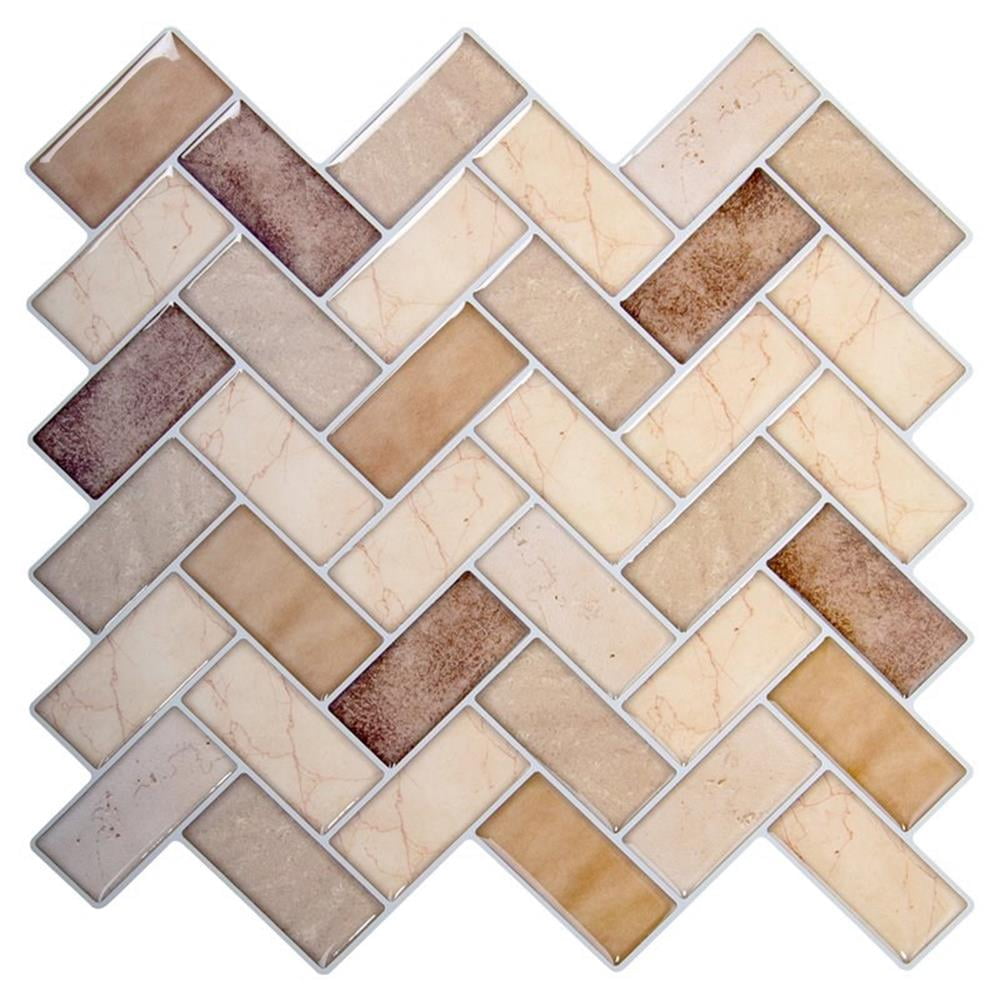 Truu Design Plastic Peel/Stick Backsplash Wall Tile Set Multi-Color ...