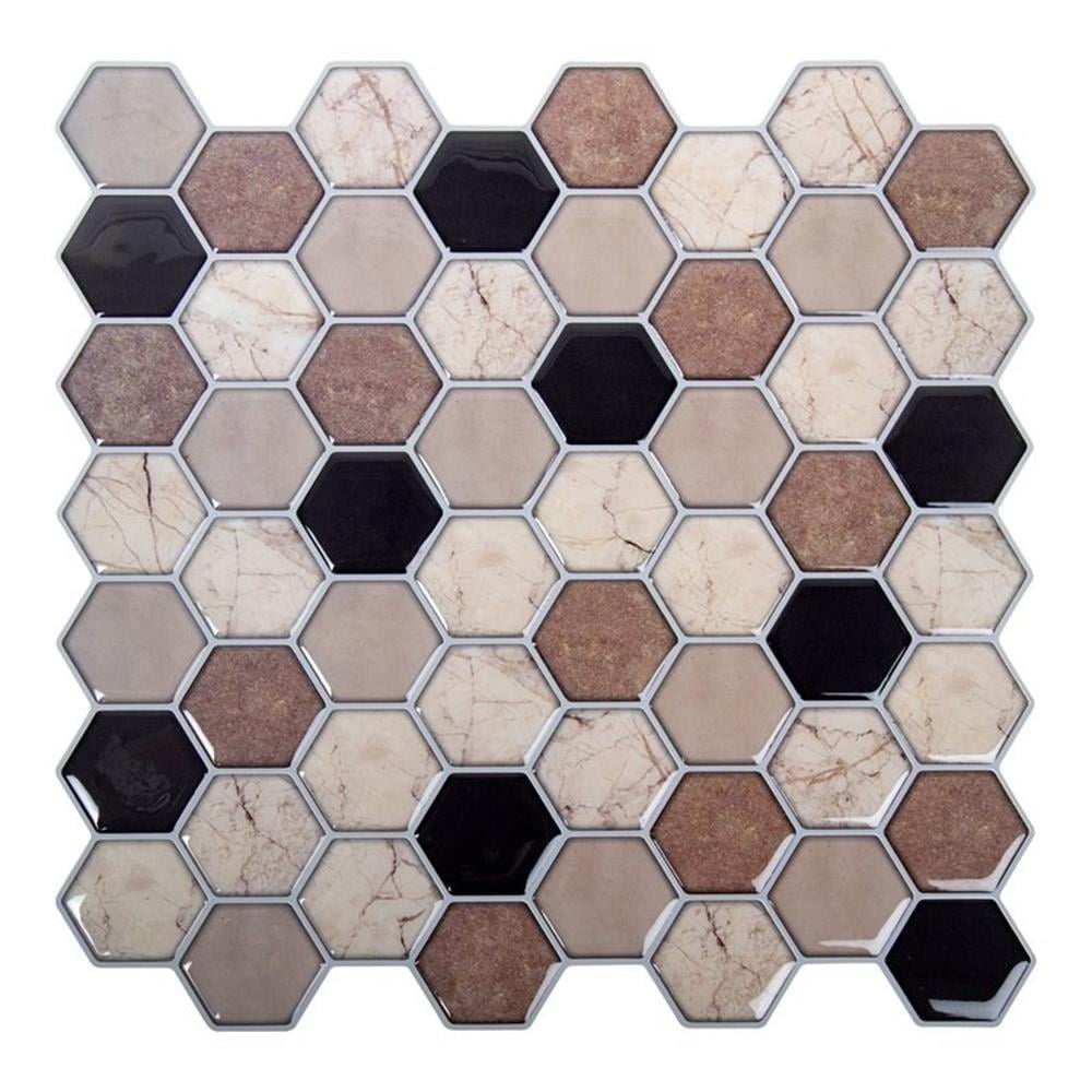 Truu Design Plastic Peel/Stick Backsplash Wall Tile Set Multi-Color ...