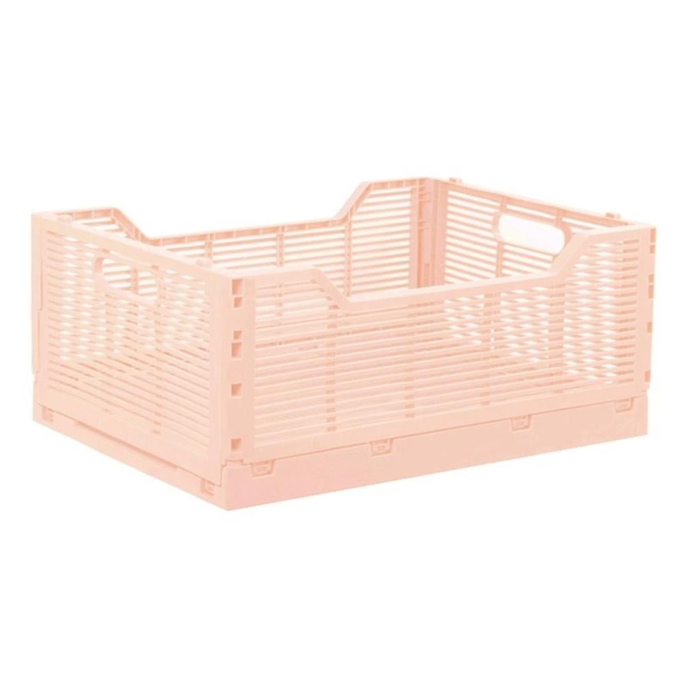 Truu Design Set of 4 Ballet Pink Folding Plastic Storage Organization ...
