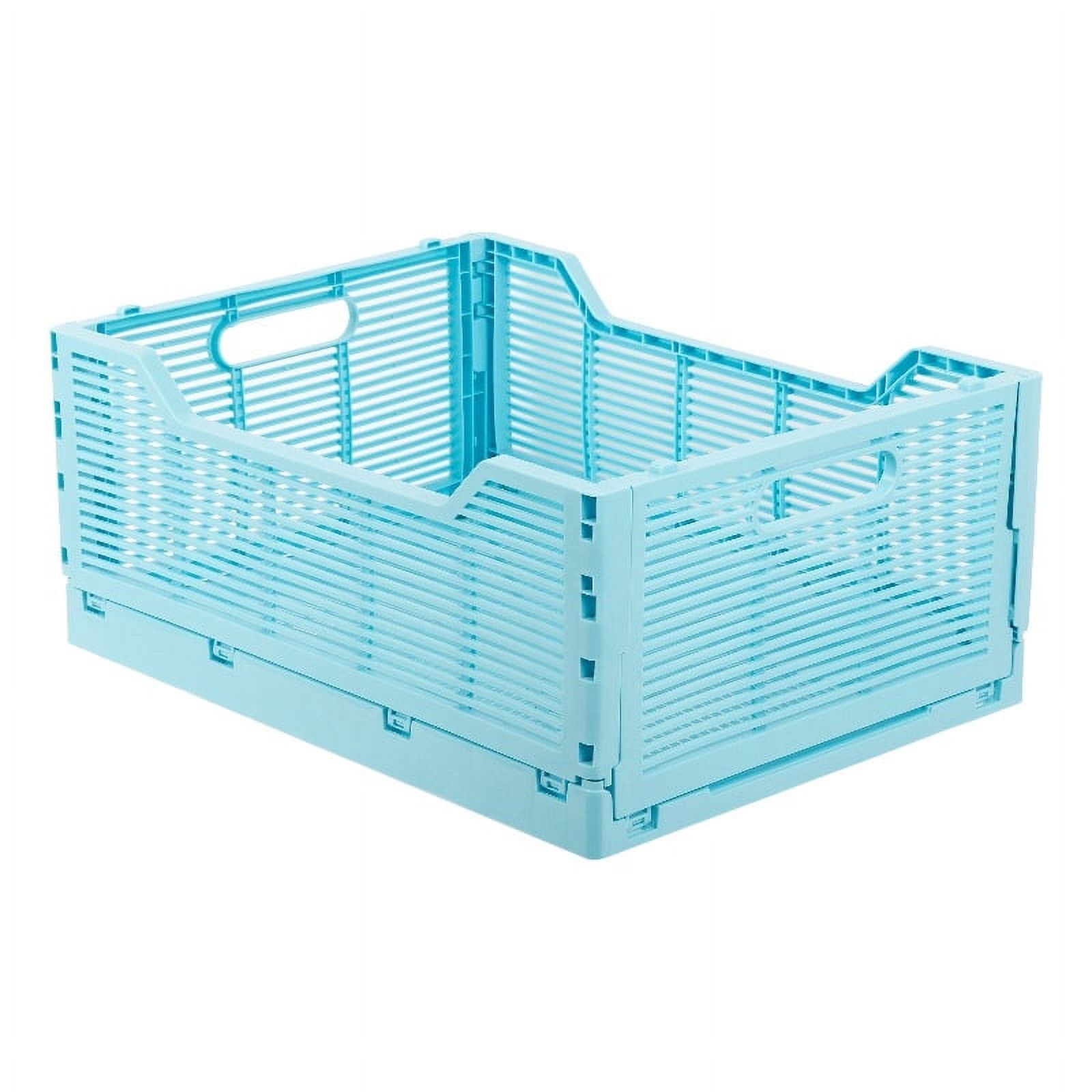 Truu Design Set of 4 Sky Blue Folding Plastic Storage Organization ...