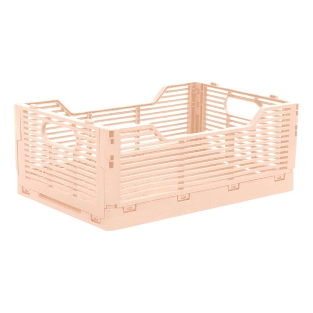 Truu Design Set of 6 Ballet Pink Folding Plastic Storage Organization ...