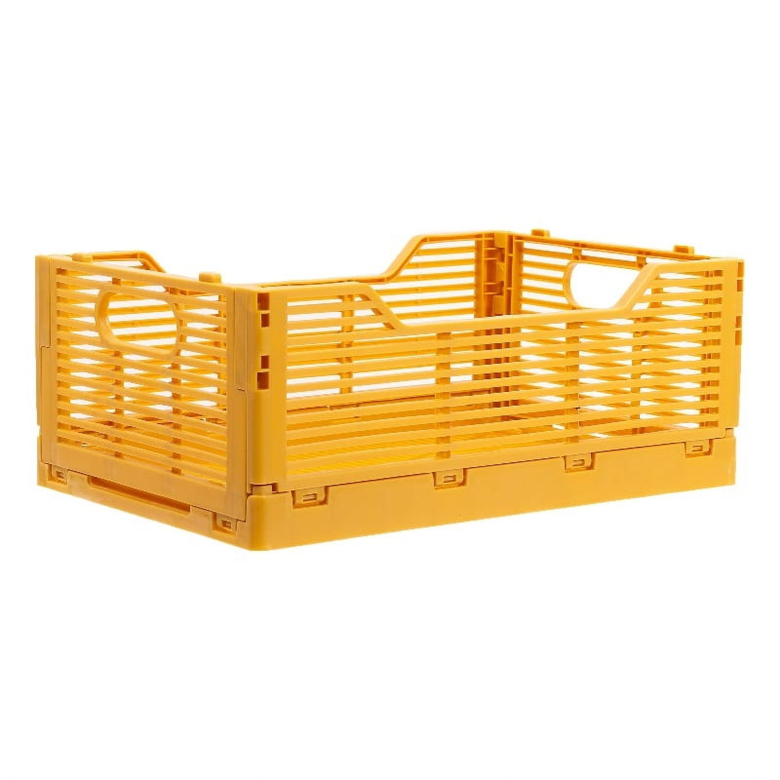 Truu Design Set of 6 Ochre Yellow Folding Plastic Storage Organization ...