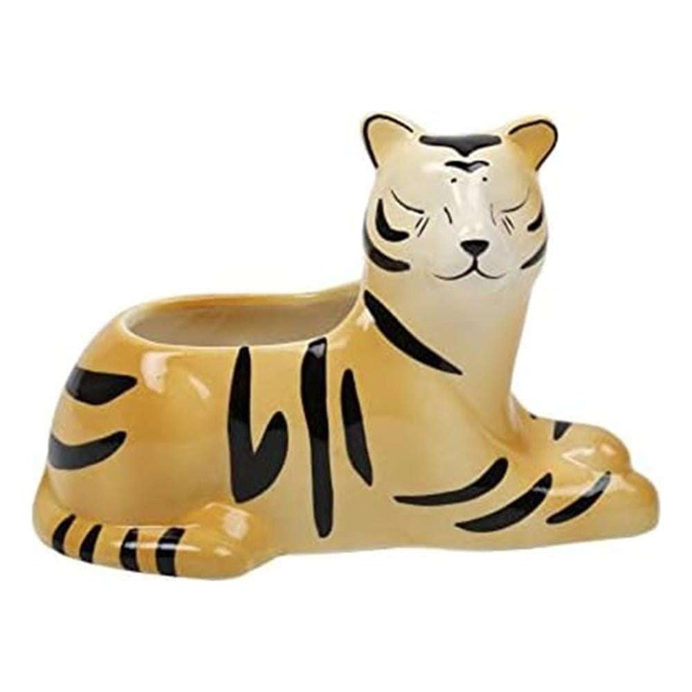 Truu Design Yellow Ceramic Tiger Planter Vase - Walmart.com