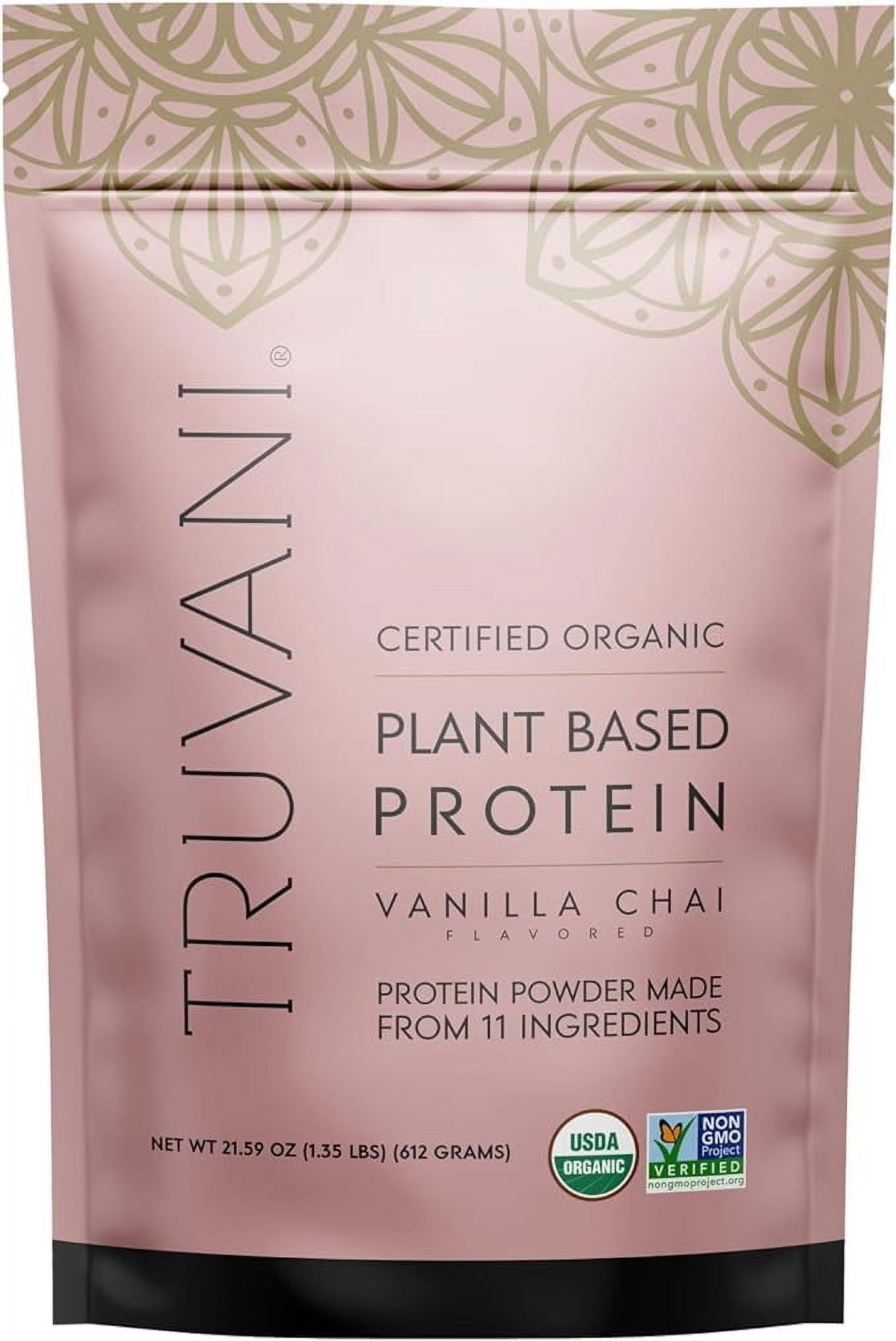 Truvani Organic Plant-Based Vegan Protein Powder - Vanilla Chai Flavor ...
