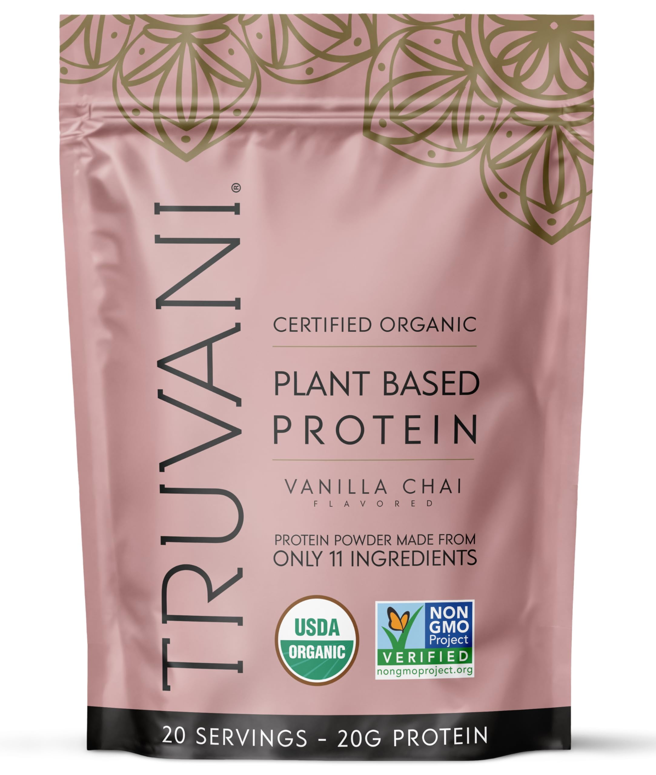 Truvani, Vanilla Chai Plant Protein Powder, 20 Servings, Gluten Free ...