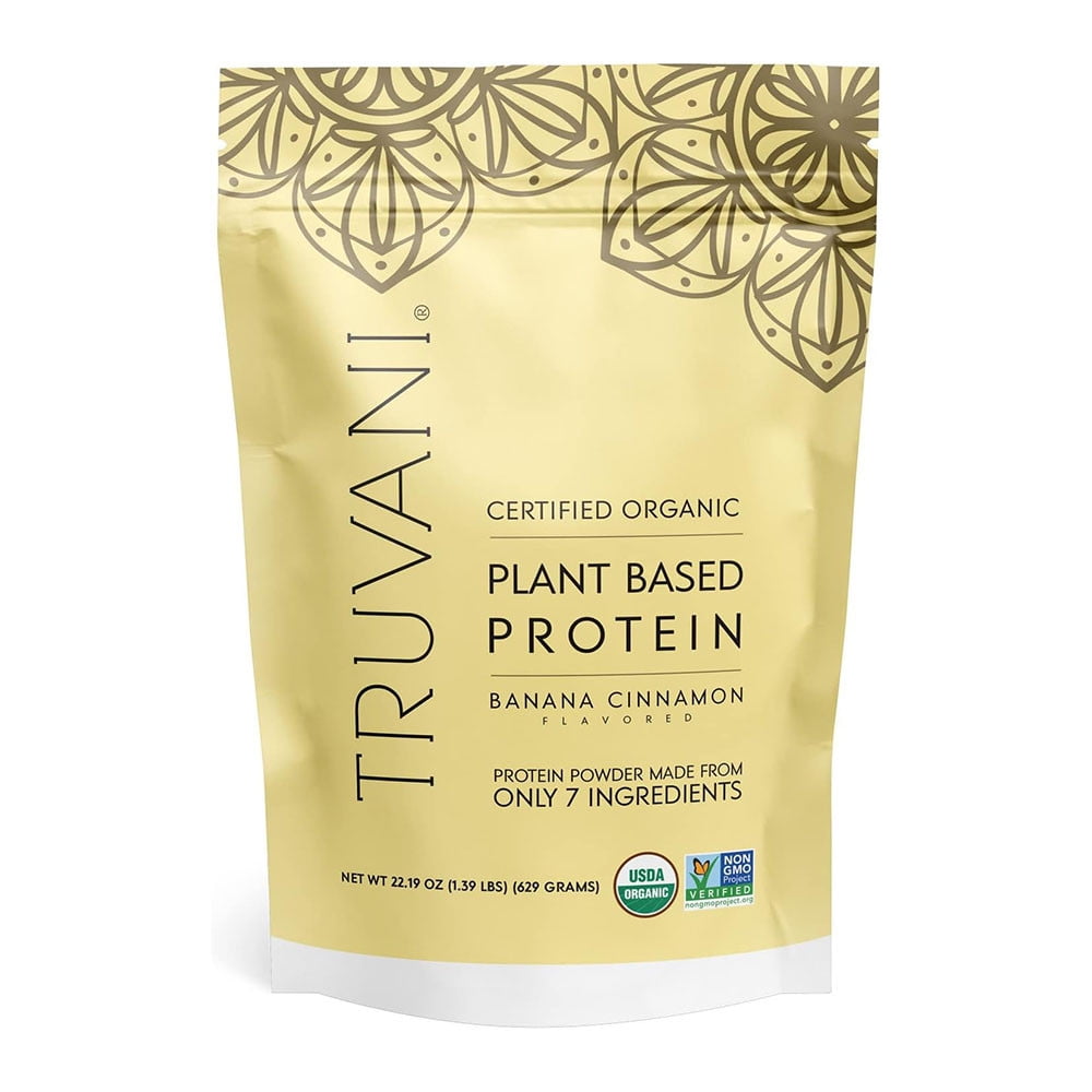 Truvani Organic Banana Cinnamon Protein Powder, 22.19 Oz, 3 Pack ...