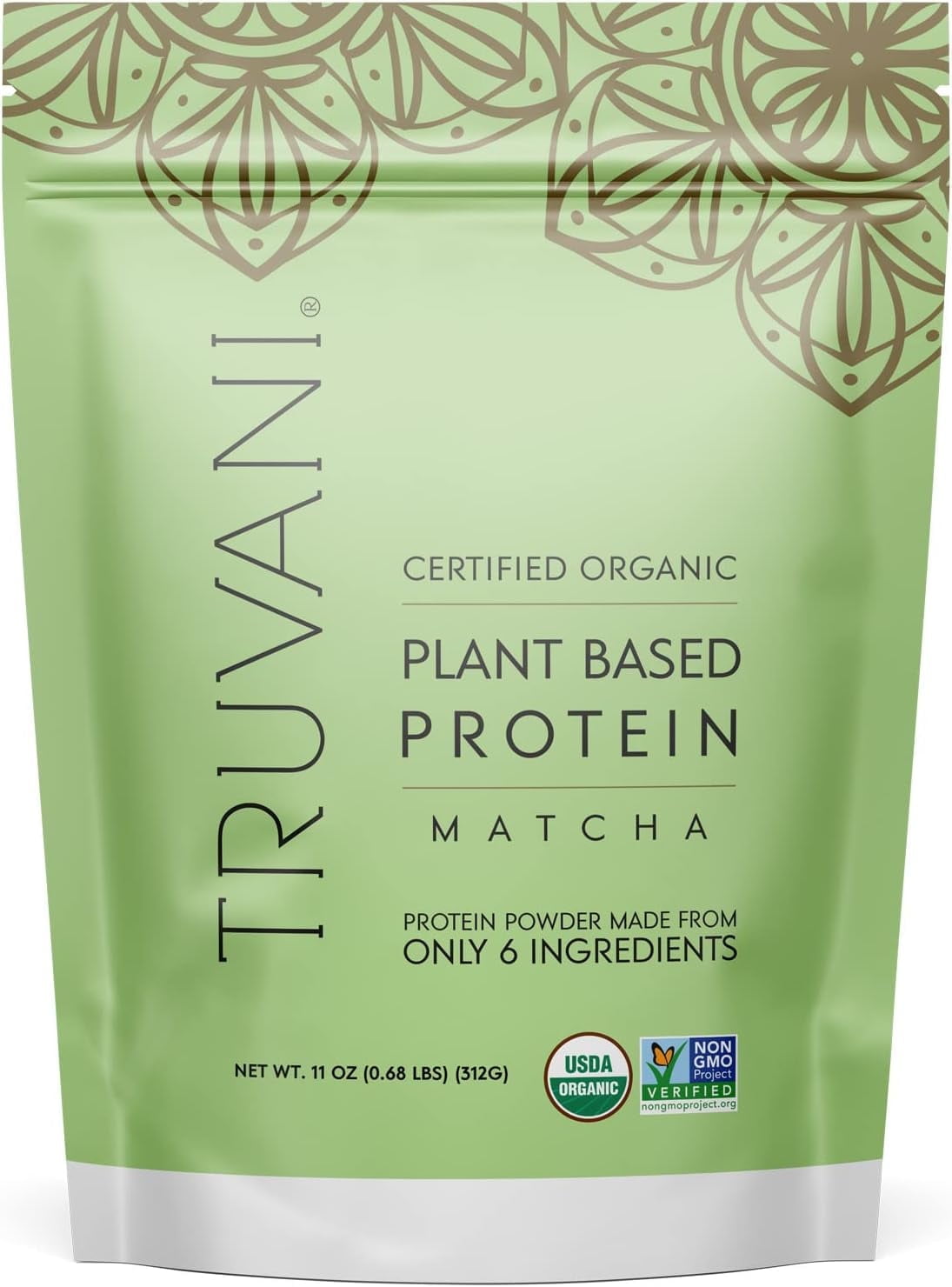 Truvani Organic Plant Based Protein Powder Matcha, 11 Oz.. - Walmart.com