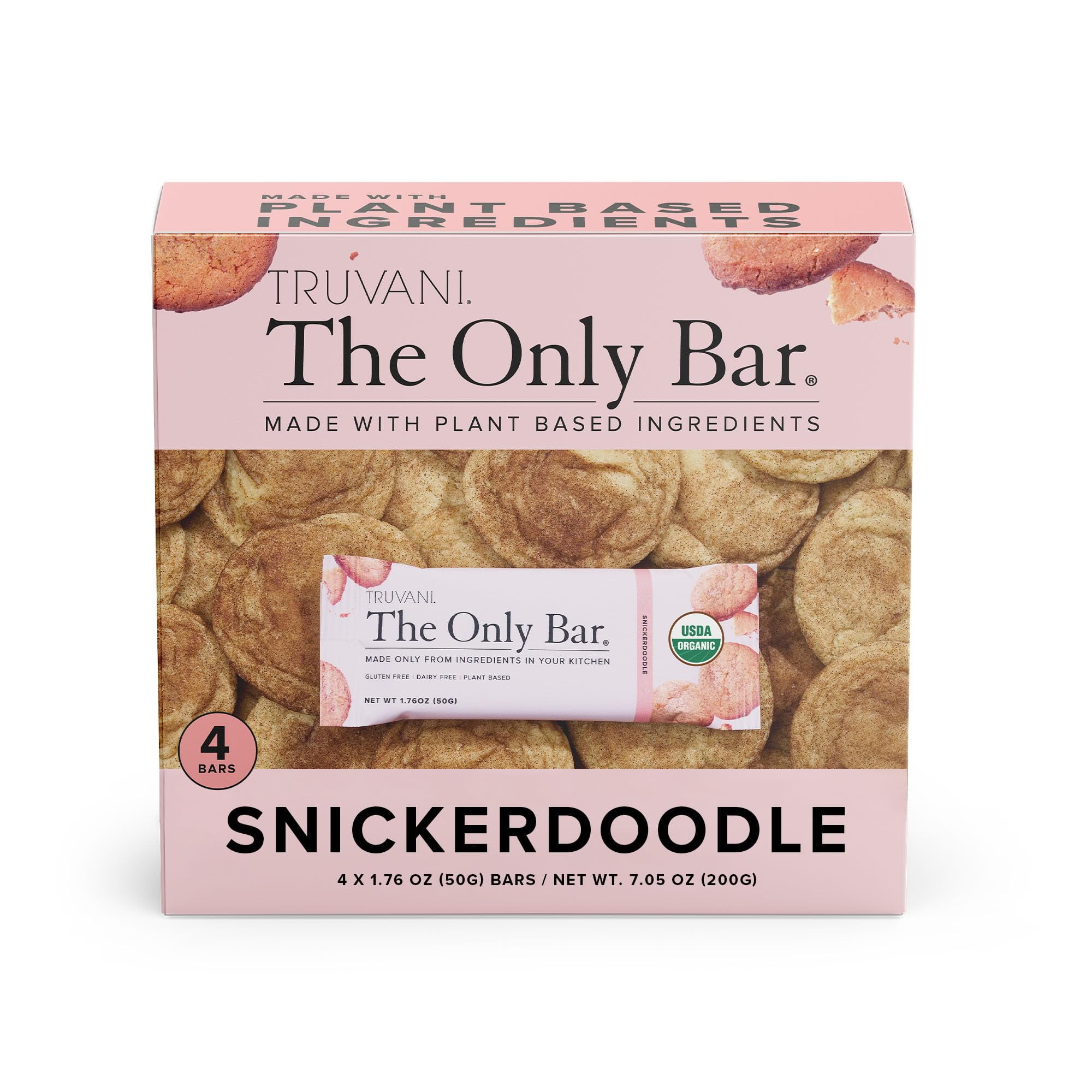 Truvani Plant Based Snack YYF14 Bars | Snickerdoodle 4 Pack | 5g ...