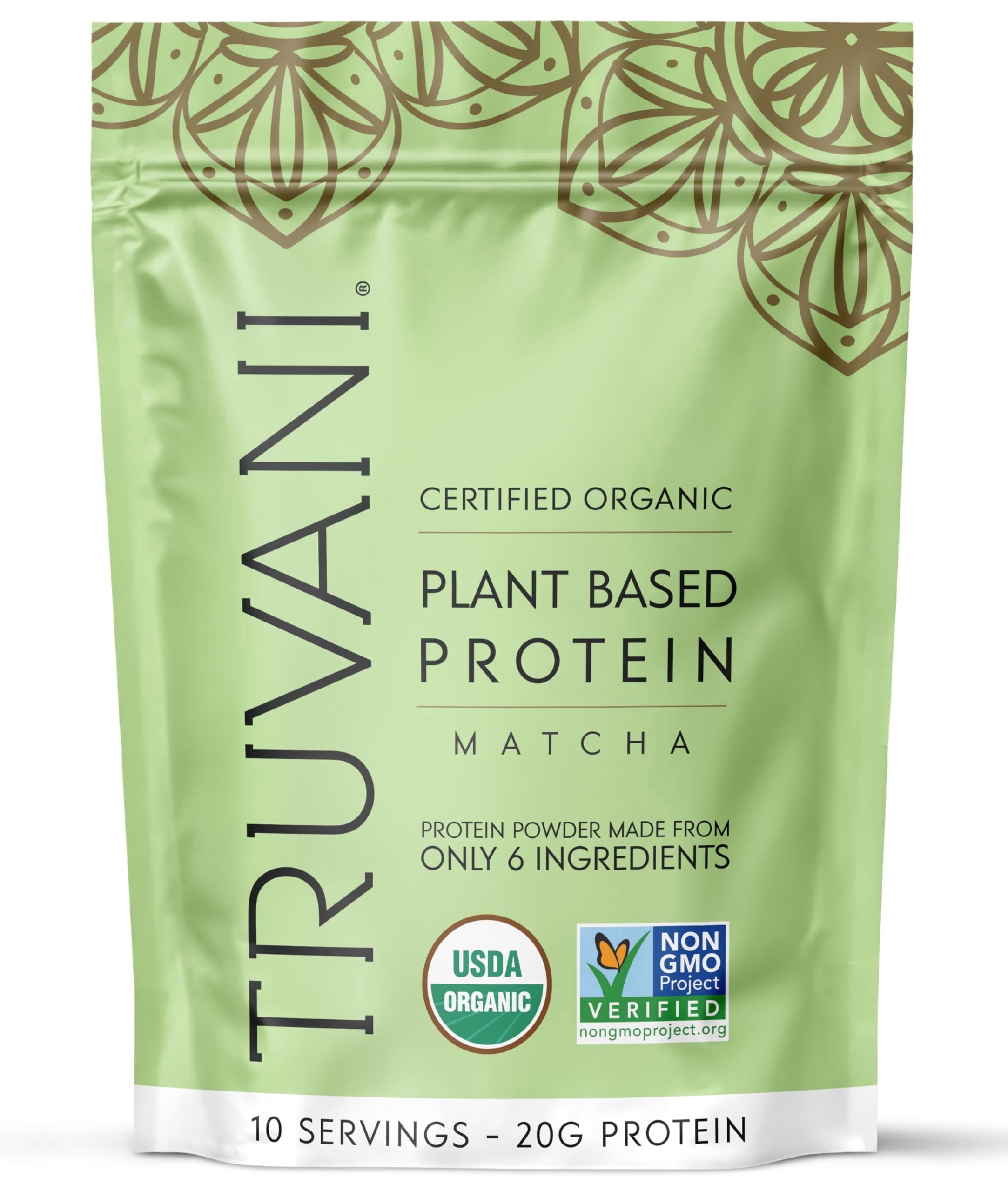 Truvani Vegan Pea Protein Powder | Matcha | 20g Organic Plant Based ...