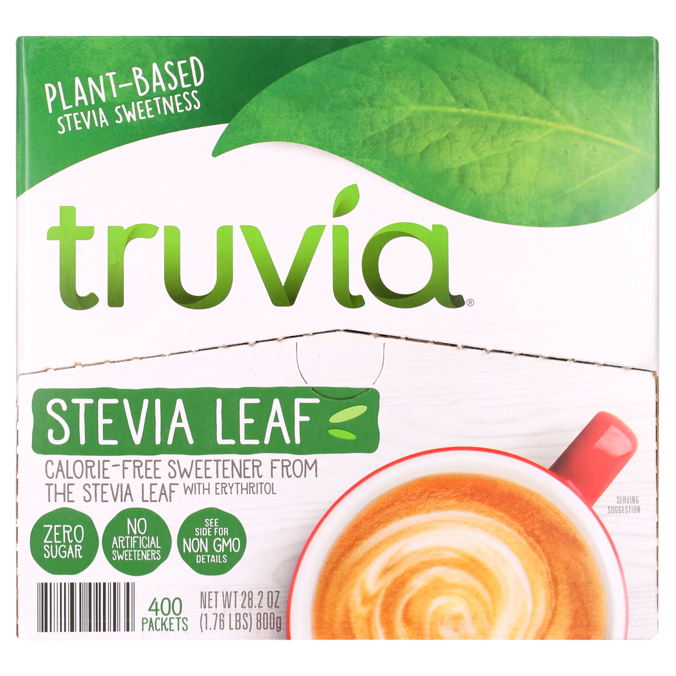 Truvia Sweetener Packets, Zero-Calorie Natural Sugar Substitute, 400 ...