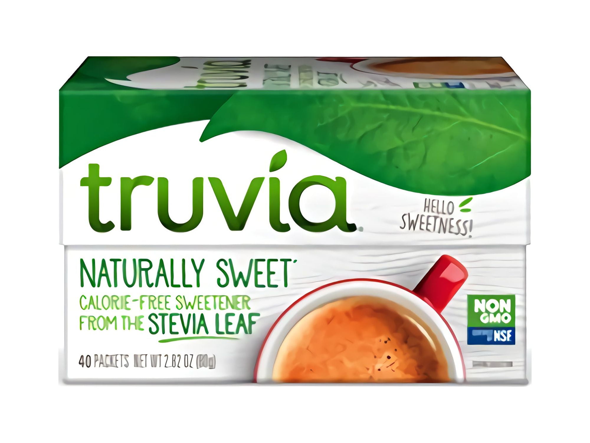 Truvia Natural Stevia Sweetener Packets, (Net Wt. 2.82 oz), 40 Count ...