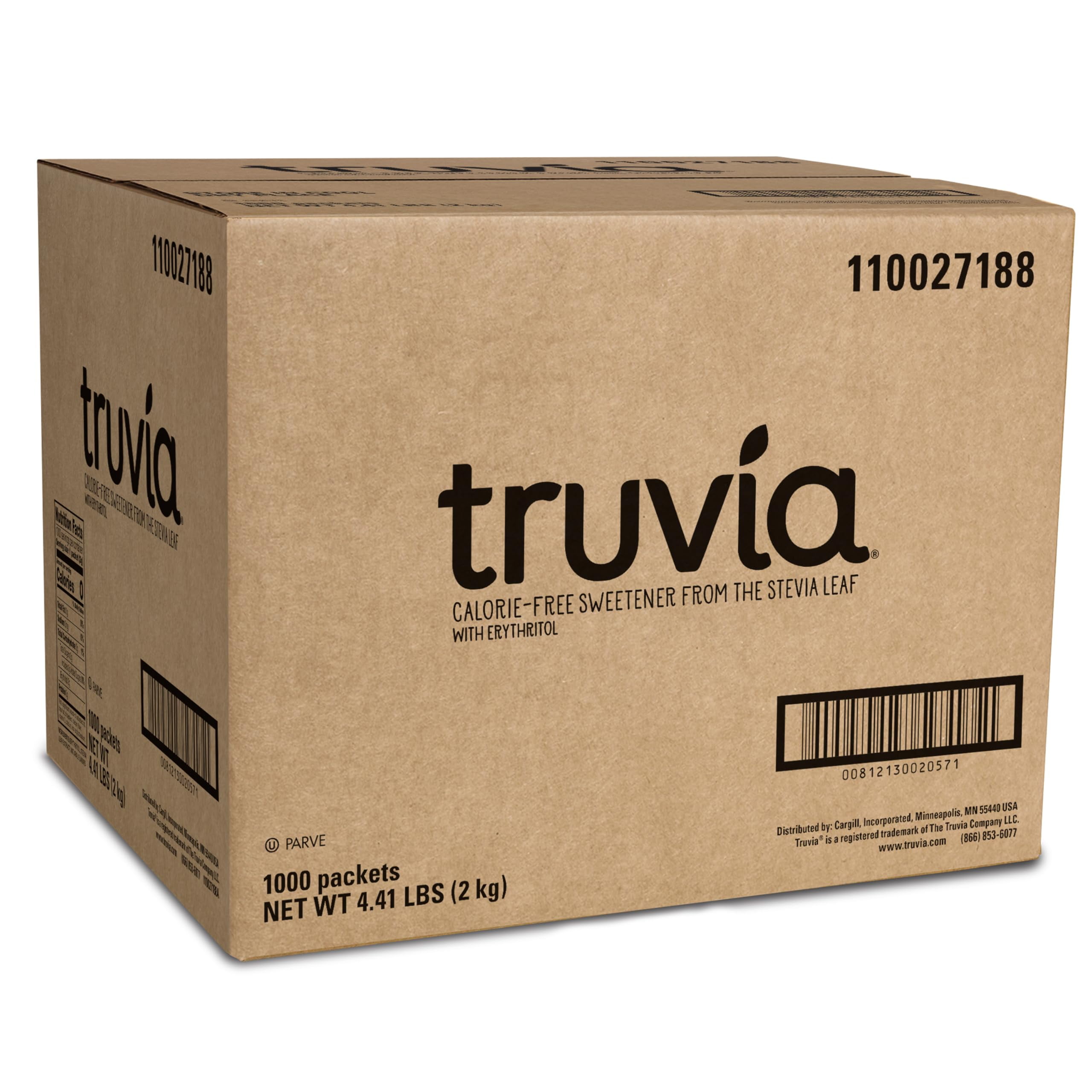 Truvia Natural Stevia Sweetener Packets, (Net Wt. 70.5 oz), 1000 Count ...