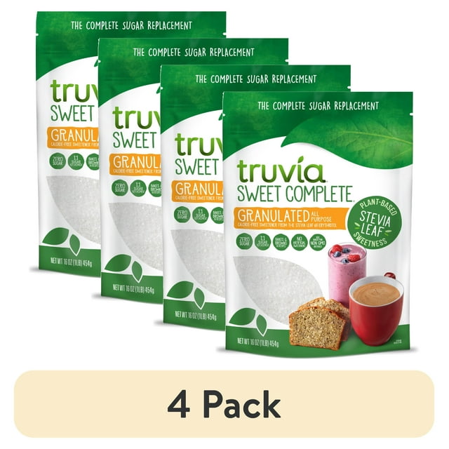 (4 pack) Truvia Sweet Complete Granulated Calorie-Free Sweetener from ...