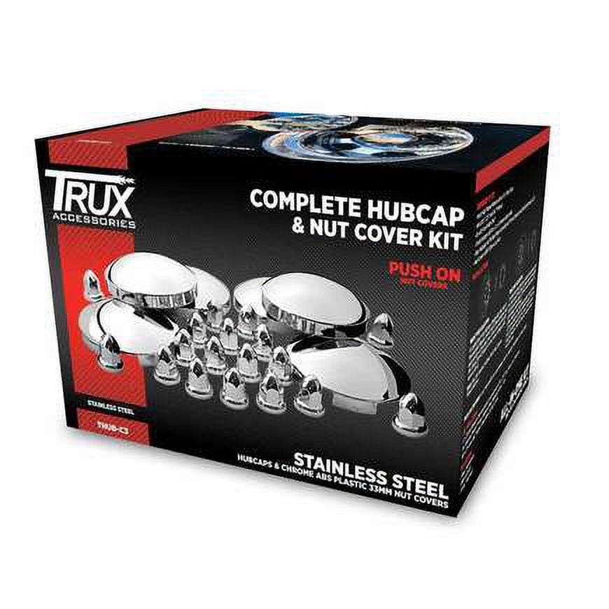 Trux THUB-C3 Wheel Accessories Hub Cap Kit, Front & Rear, Stainless Steel - Walmart.com