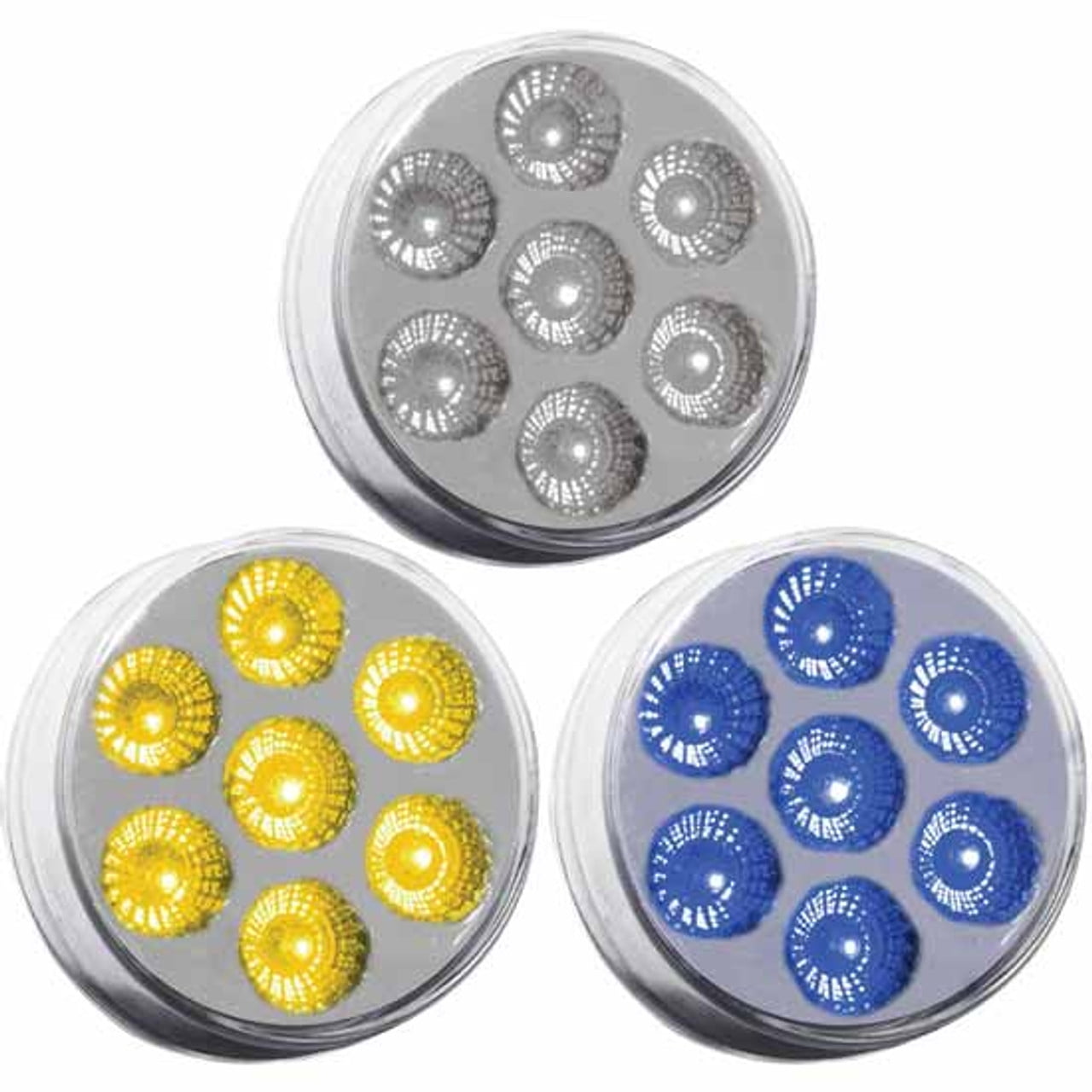 Trux TLED-2XAB - 2 Inch Round Amber Marker To Blue Auxiliary Dual Revolution LED Light - Walmart.com