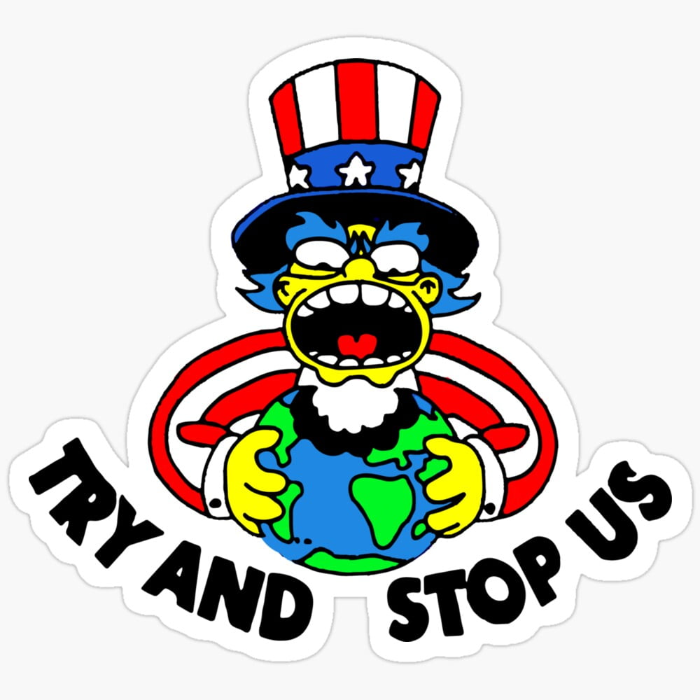 Try And Stop Us T-Shirt - Funny American Cartoon Uncle Sam Sticker ...