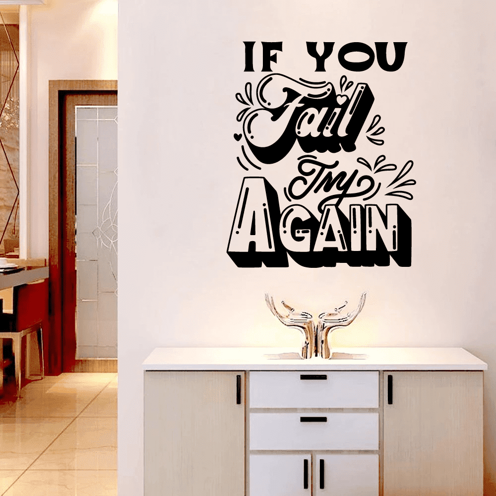 Try Again Quote Classroom Wall Decals Stickers Education Educational ...