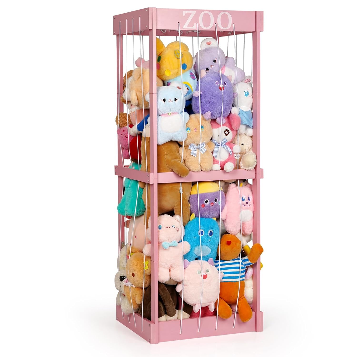 Trycooling Stuffed Animal Zoo Stuffed Animal Storage Wood Plushie ...