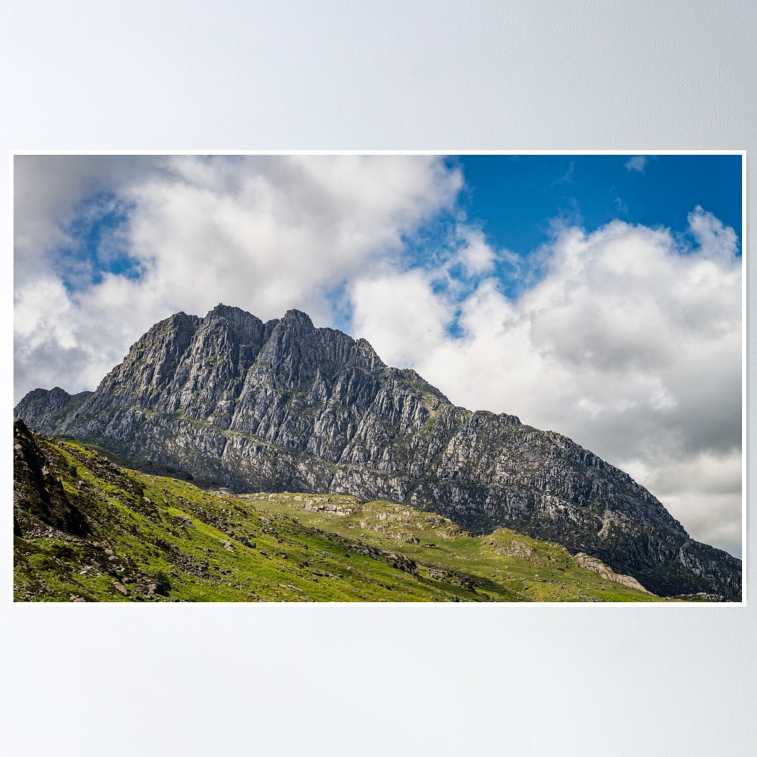 Tryfan Mountain East Face Snowdonia Poster Wall Art, Modern Wall Decor ...