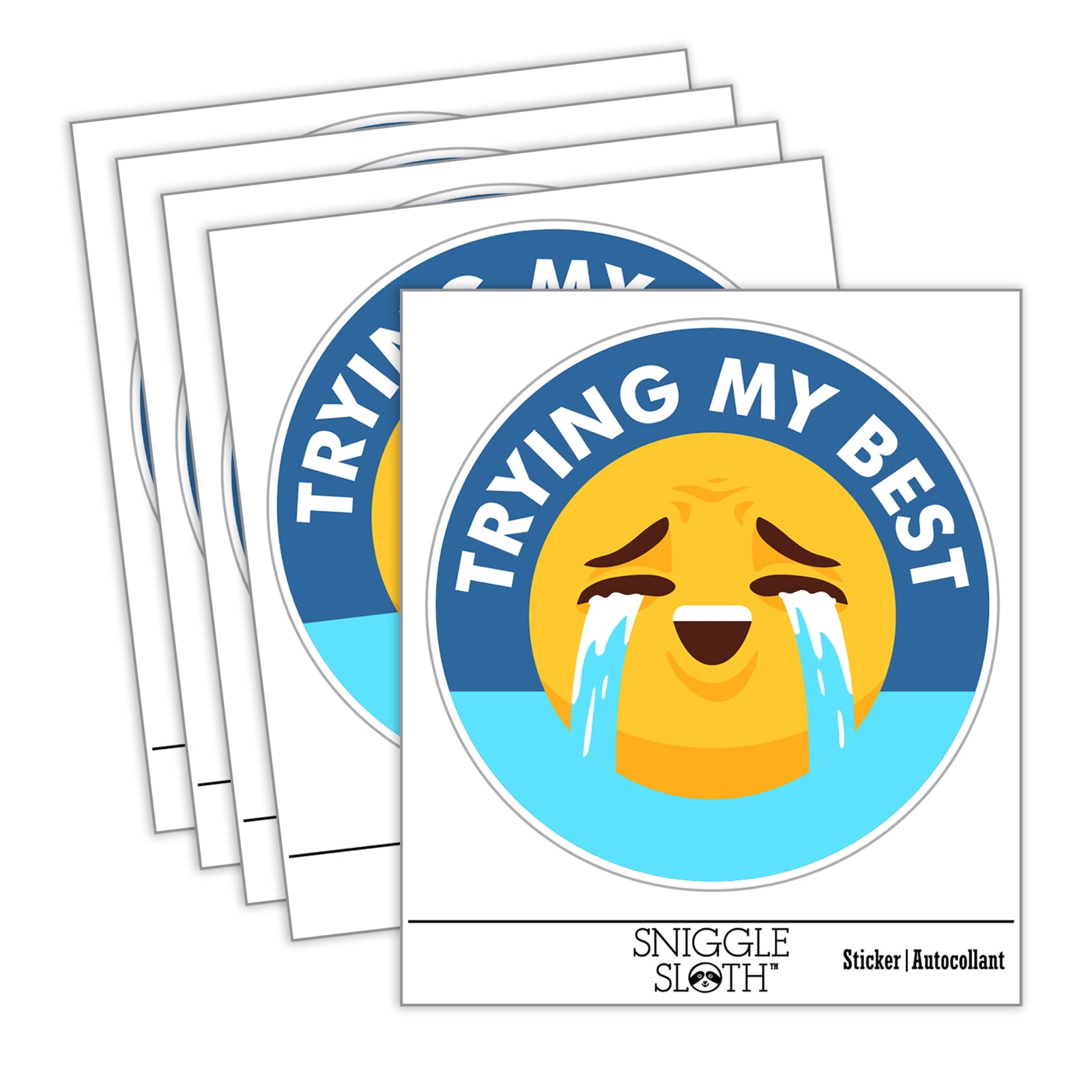 Trying My Best Crying Face Car Window Bumper Water Bottle Phone Tablet ...