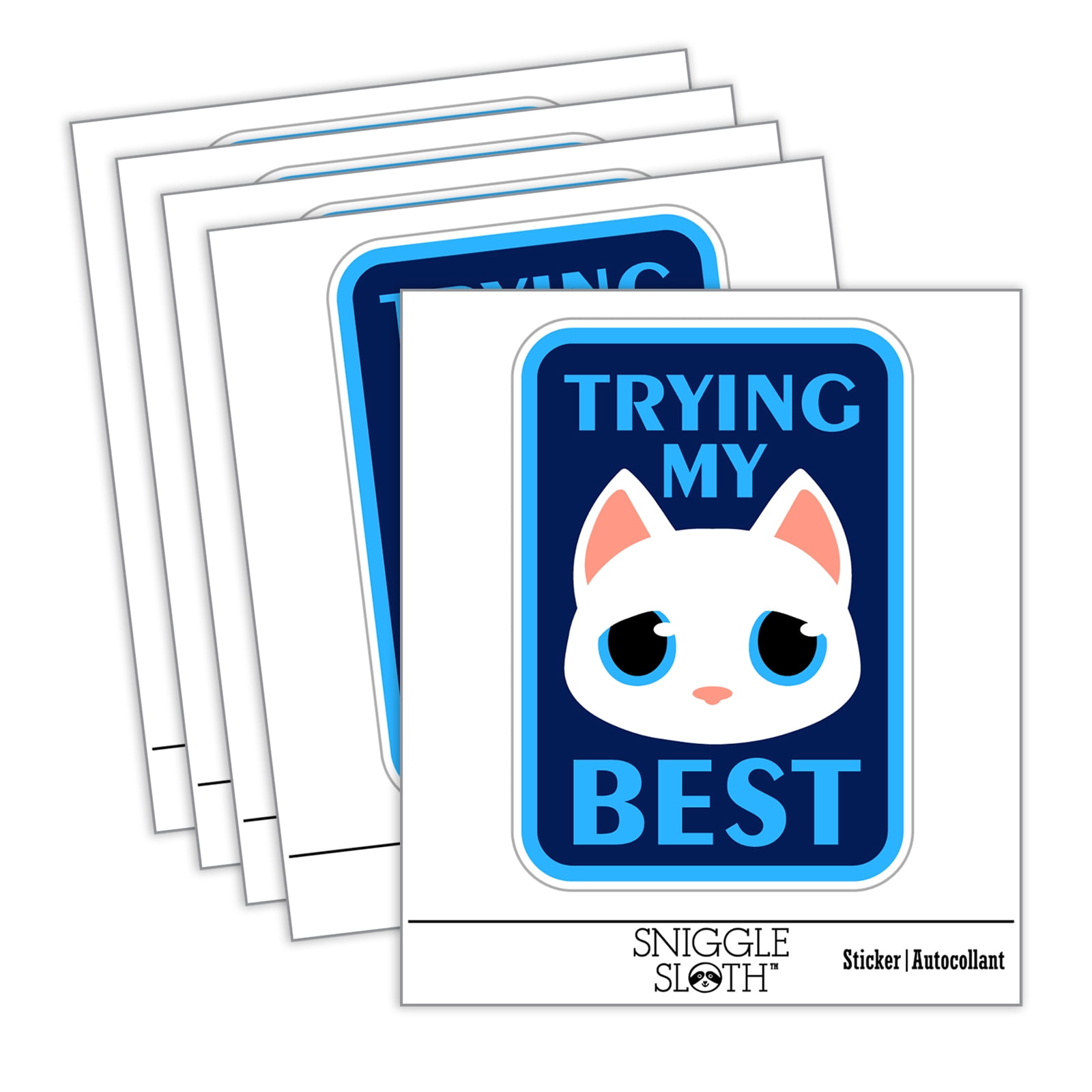 Trying My Best Sad Cat Car Window Bumper Water Bottle Phone Tablet ...