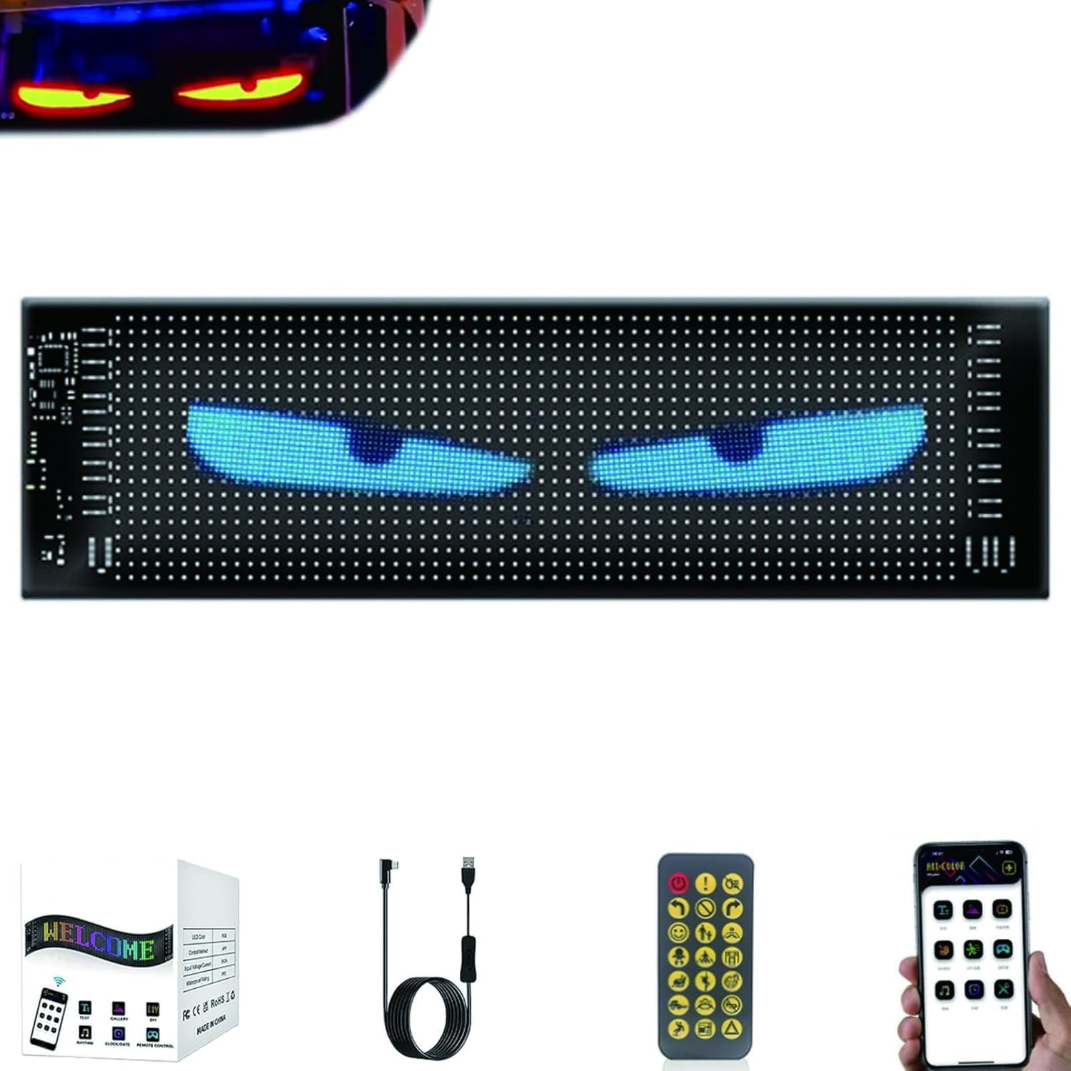 Trylightride Car Eyes, Devil Eyes Light for Car Truck, Windshield Eye ...