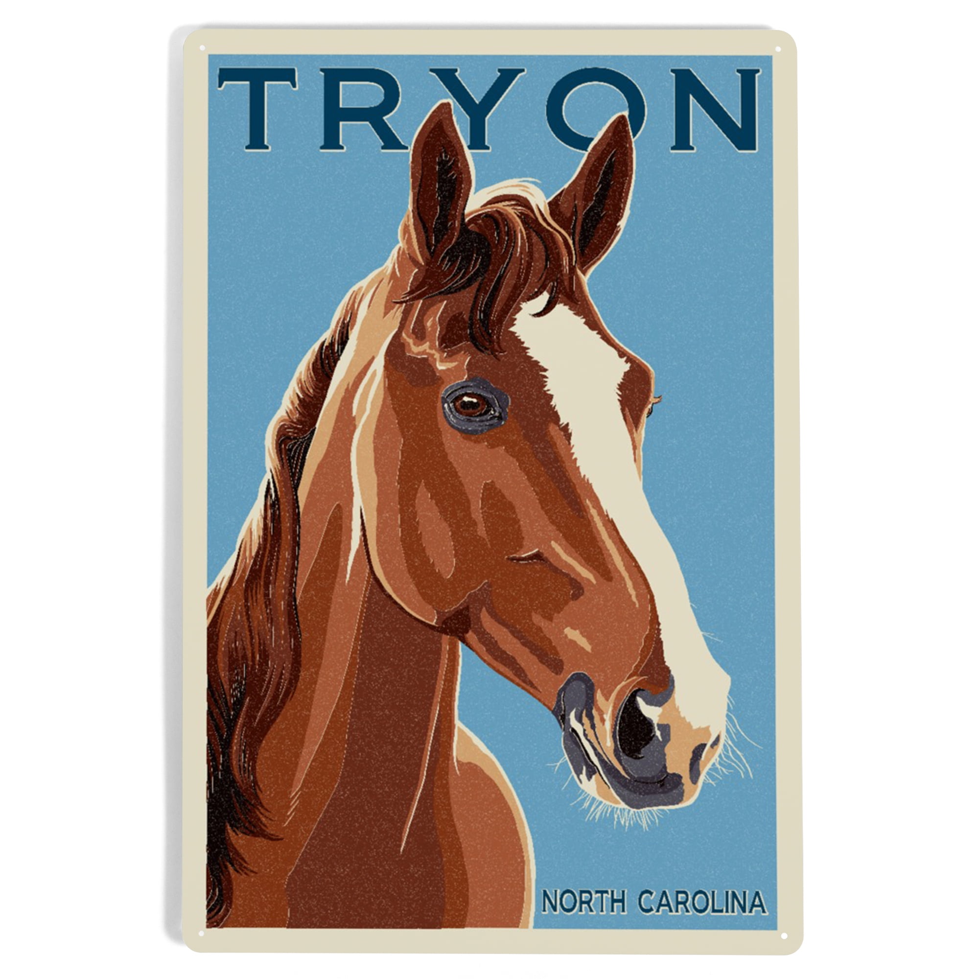 Tryon, North Carolina, Horse, Letterpress (12x18 Aluminum Art, Indoor ...