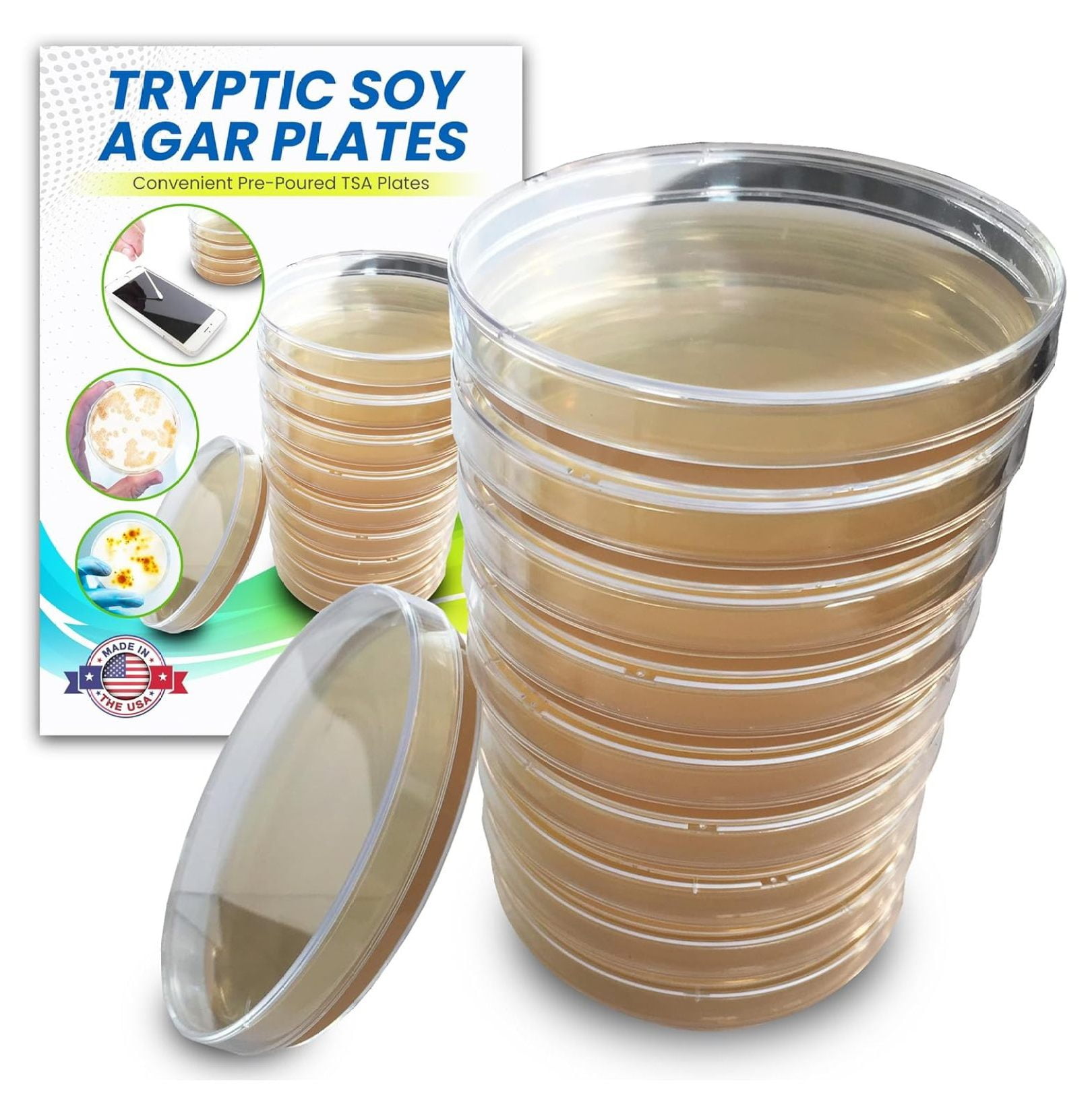 Tryptic Soy Agar (TSA) Plates by Evviva Sciences - Prepoured TSA Petri ...