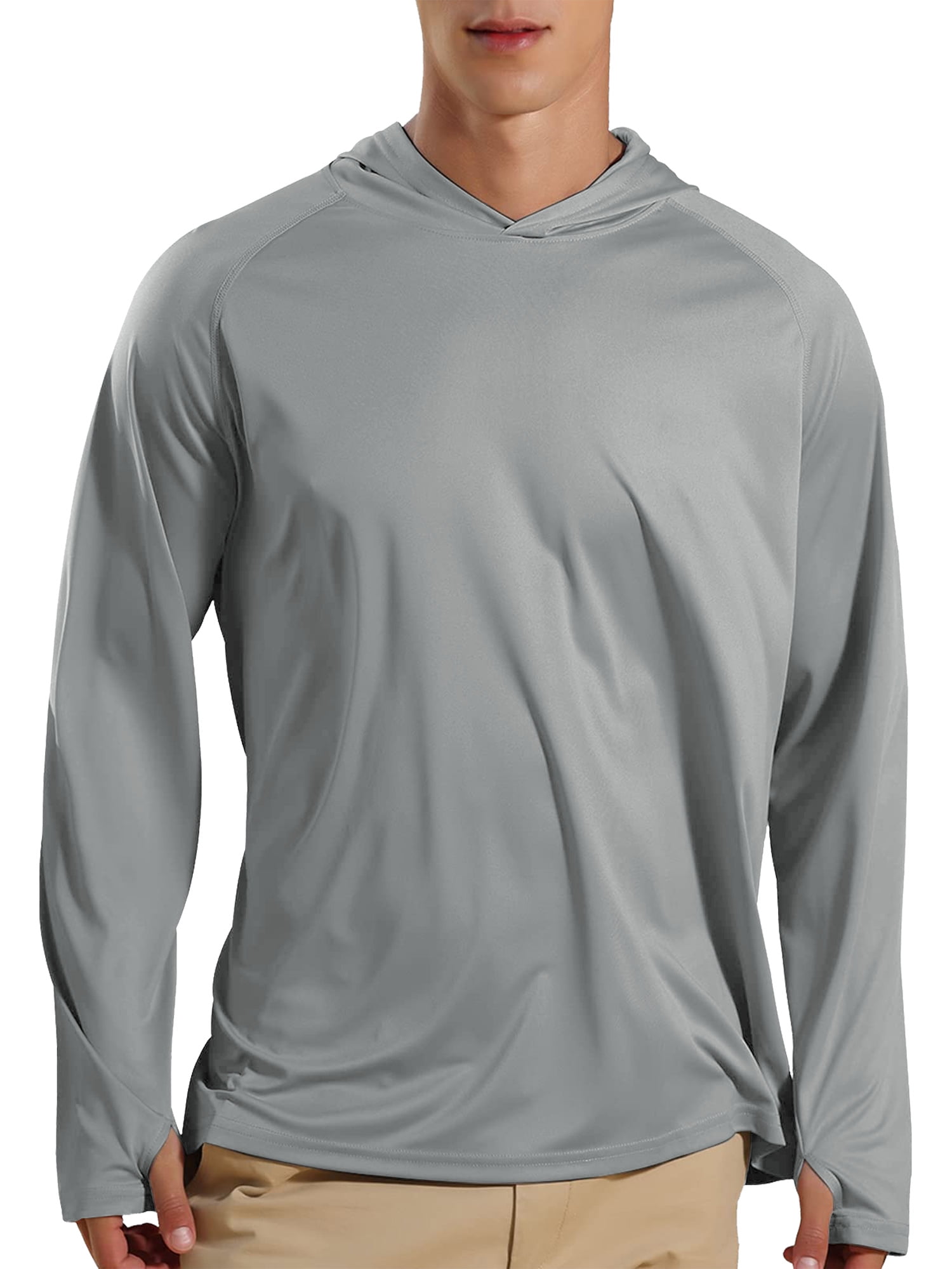 TRYSIL Men's Athletic Hooded UPF 50+ Sun Protection Long Sleeve Fishing ...