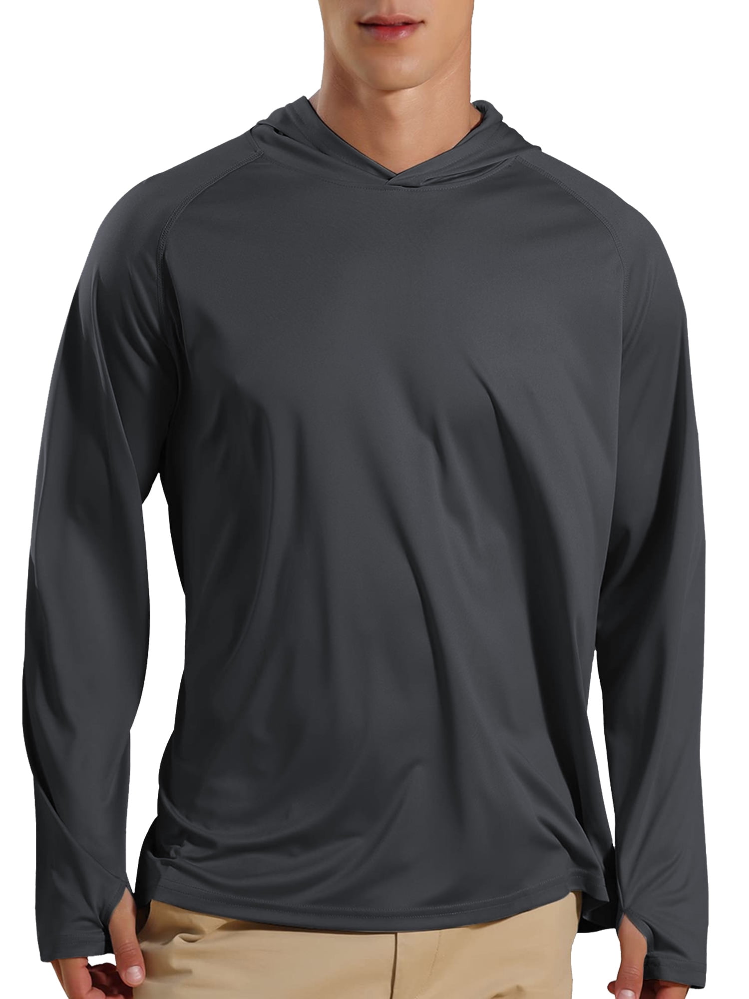 Trysil Men's Hooded UPF 50+ Sun Protection Shirts Long Sleeve Athletic ...