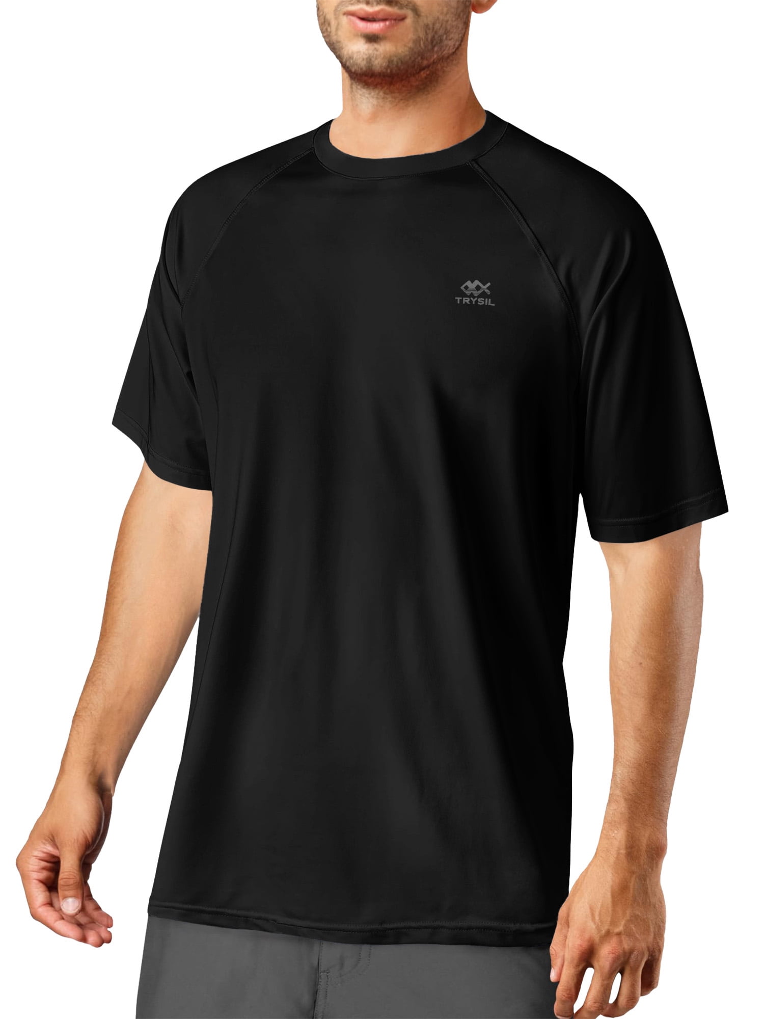 TRYSIL Men's Short Sleeve UPF 50+ T-Shirt Quick Dry Rash Guard Athletic ...