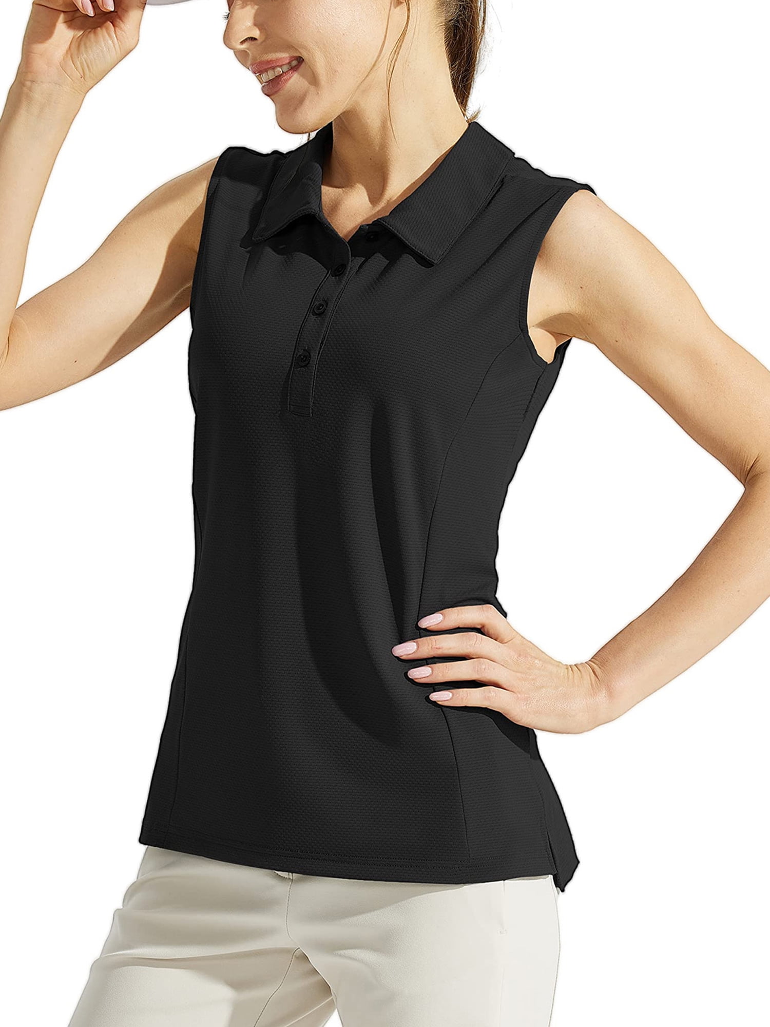 TRYSIL Women's Sleeveless Golf Polo Tennis Shirts Casual Collared Quick ...