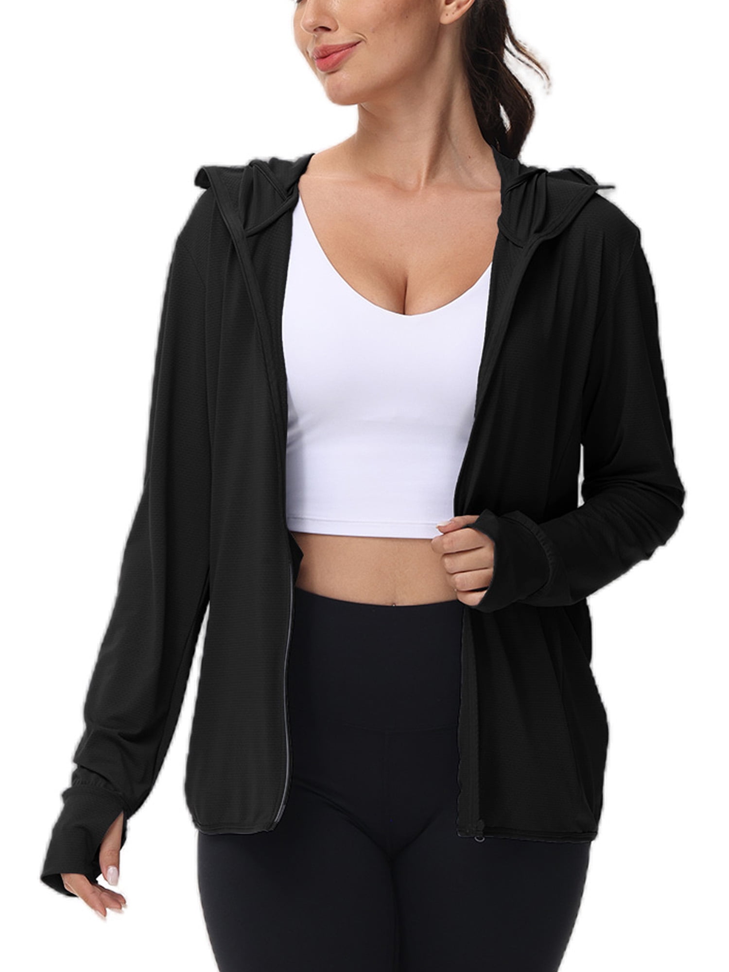 TRYSIL Women's UPF 50+ Sun Protection Hoodie Jacket Lightweight Full ...
