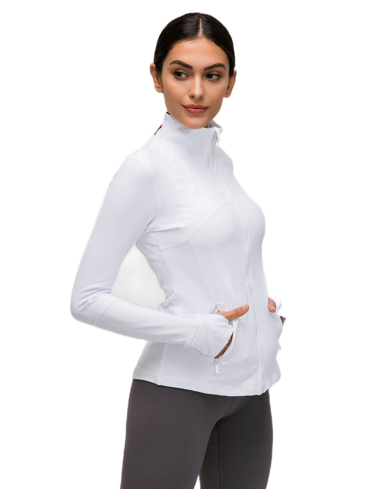 TRYSIL Women's Athletic Lightweight Jacket Yoga Workout Short Coat Slim ...