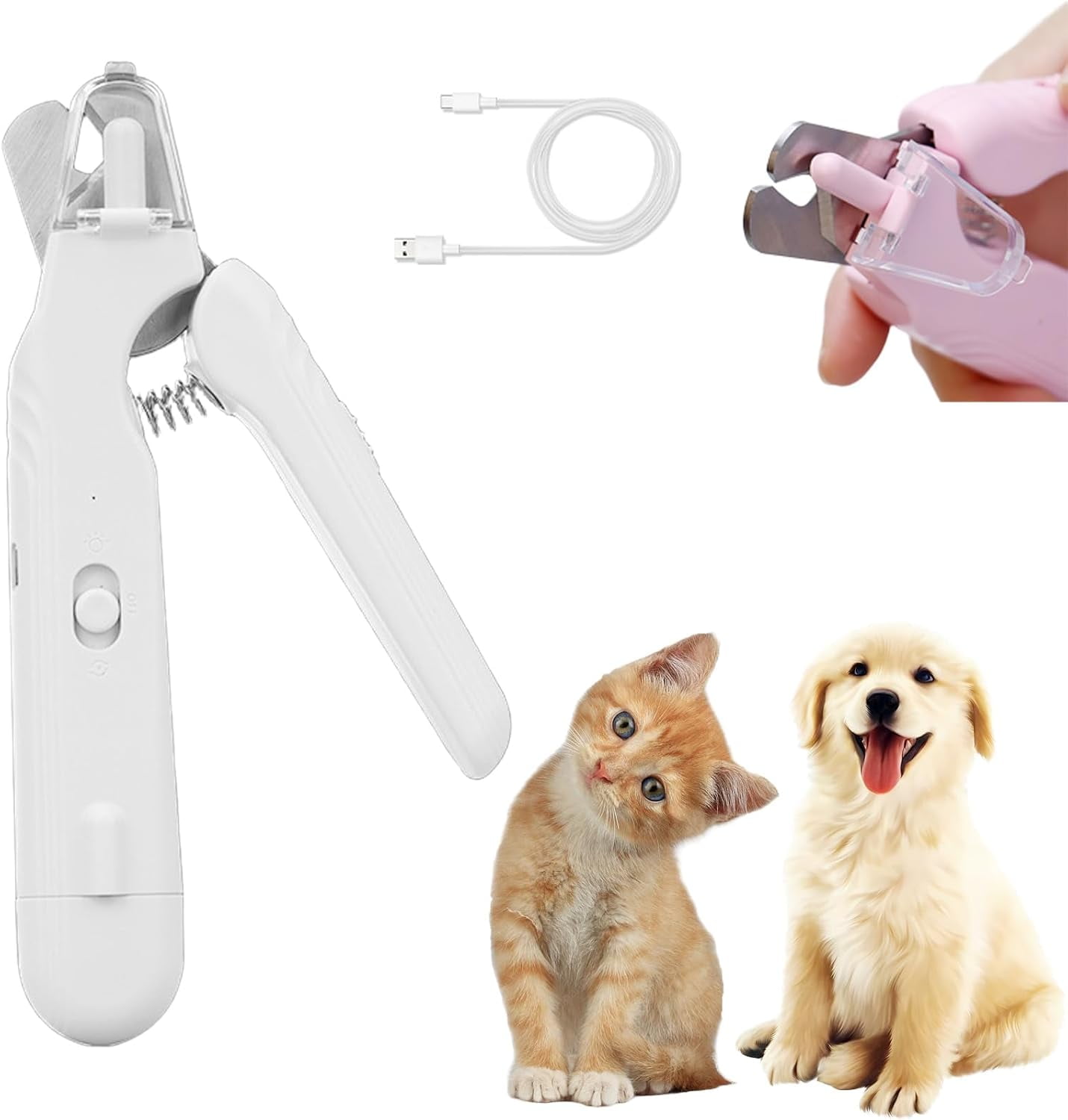 Tryslumbra Nail Clippers, 2-in-1 Dog Nail Clipper and Grinder with Led Light, Pet Nail Trimmer ...