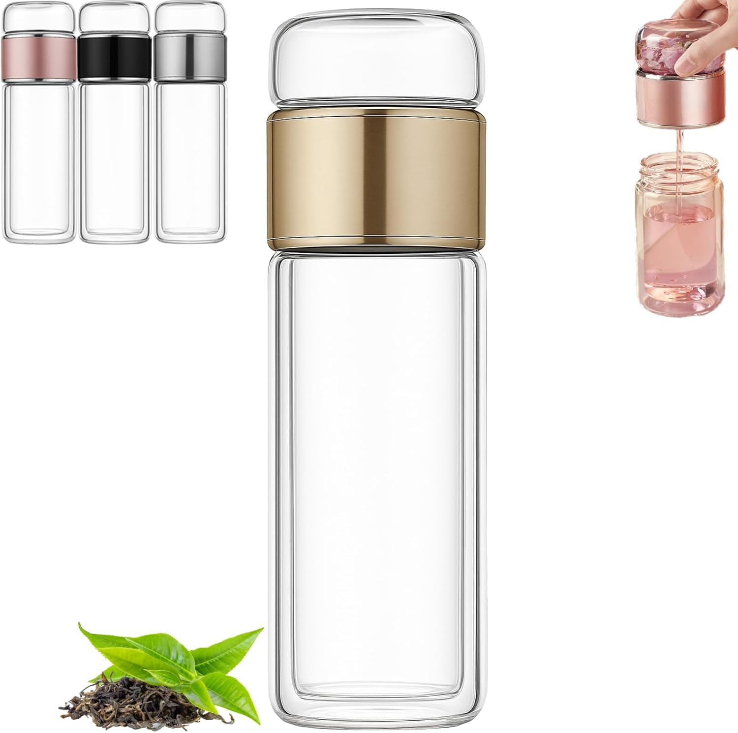 Tryteava Glass Infuser, 3-in-1 Smart Tea Infuser with Flip & Brew ...