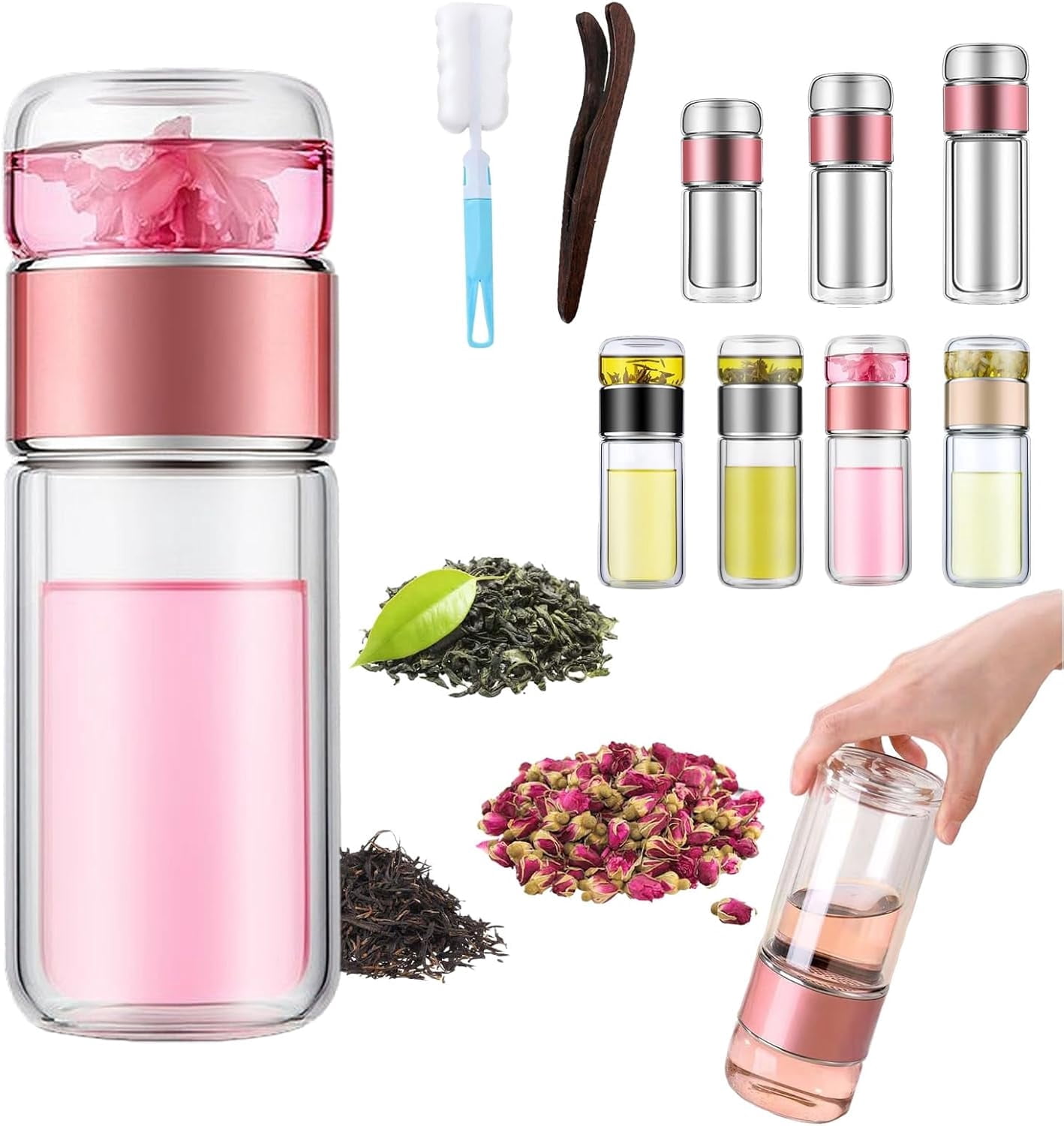 Glass Infuser – 3-in-1 Smart Tea Maker with Flip & Brew Design, Double ...