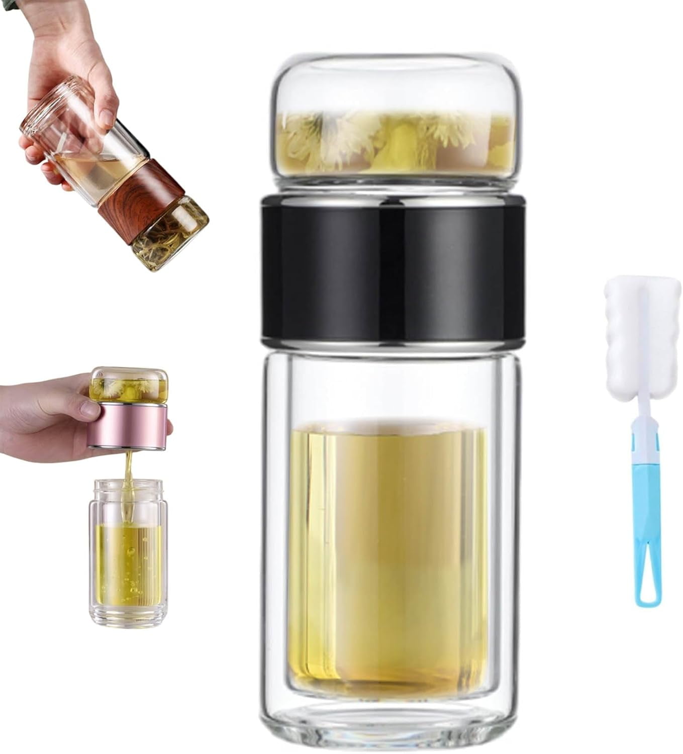 Tryteava Glass Infuser, Teava 3-in-1 Smart Tea Infuser with Anti ...